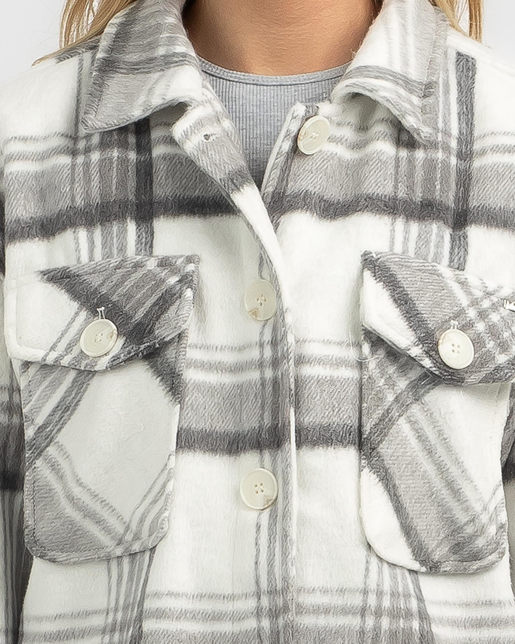 Shop Ava And Ever Jasper Shacket In Cream/blk-grey - Fast Shipping ...