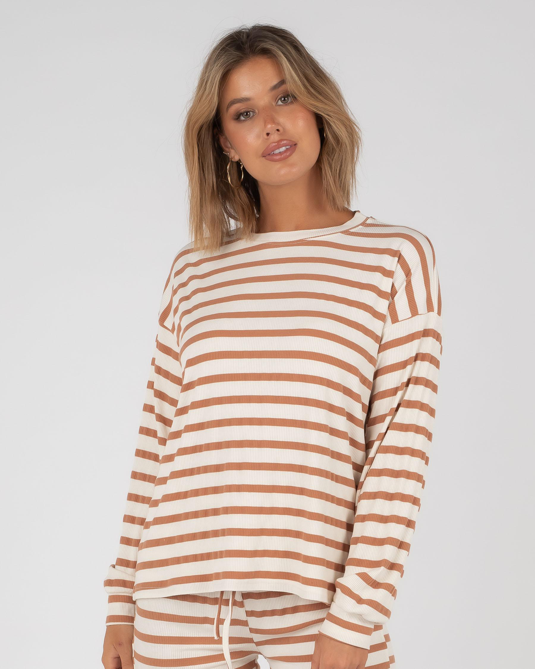 Shop Reverse Alive Top In Tan/white - Fast Shipping & Easy Returns ...