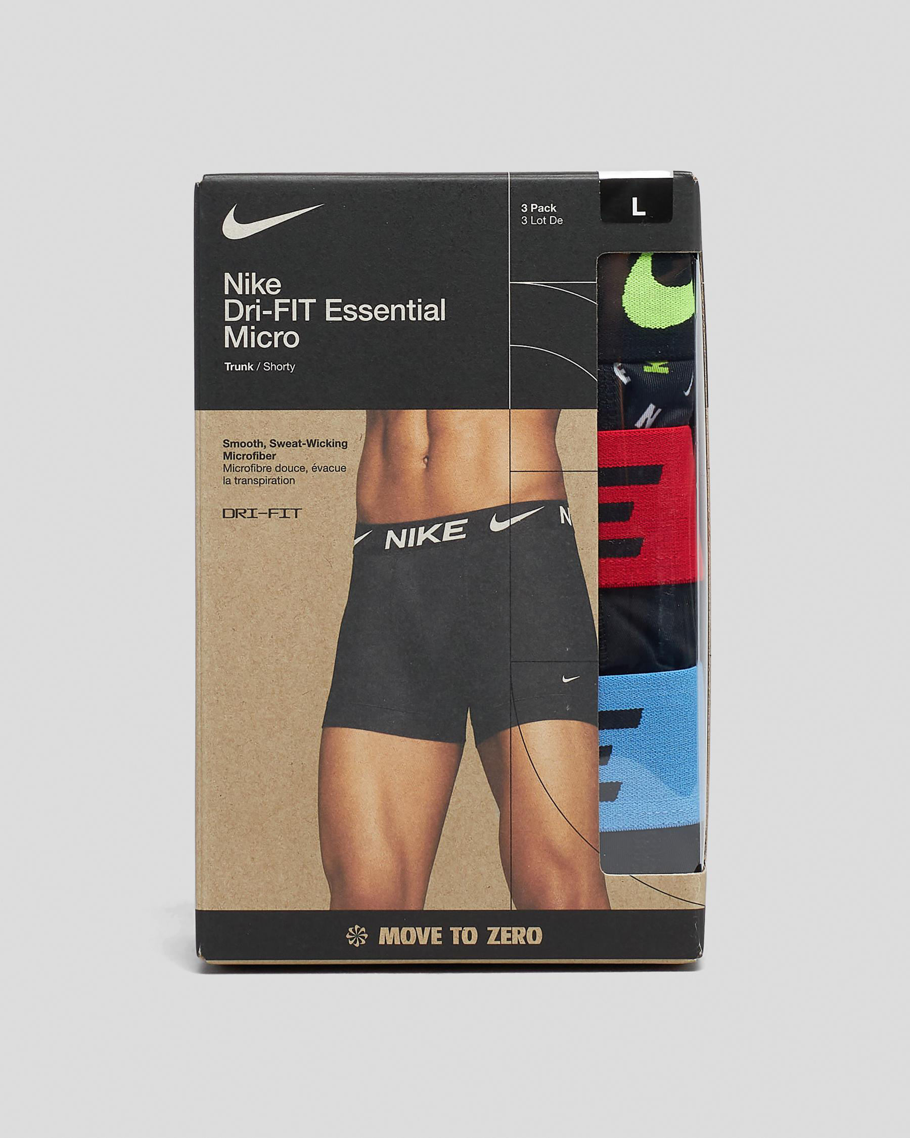 Shop Nike Essential Micro Trunks 3 Pack In Multi - Fast Shipping & Easy ...