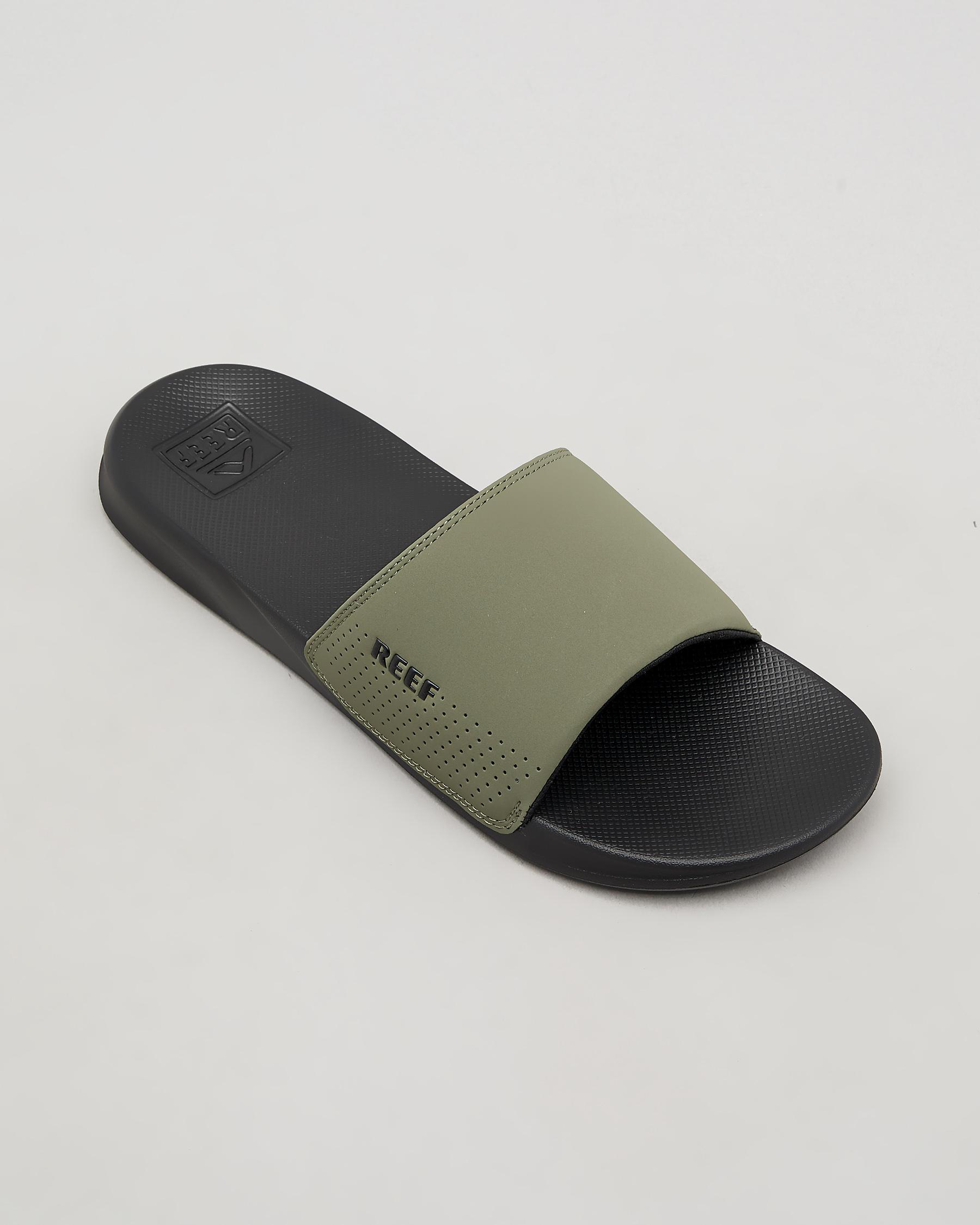 Shop Reef Reef One Slides In Black/olive - Fast Shipping & Easy Returns ...