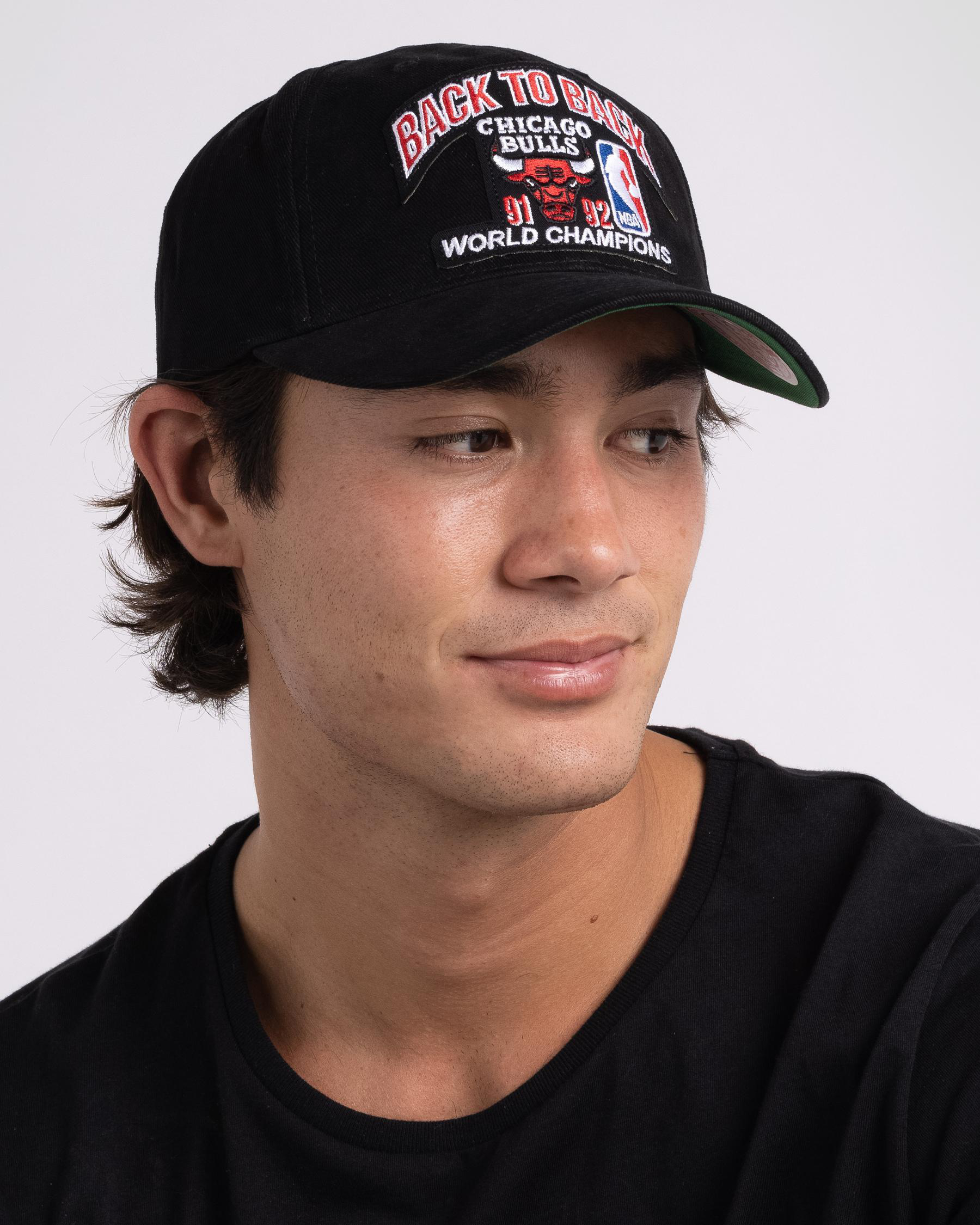 Shop Mitchell & Ness 91-92 Chicago Bulls Champions Cap In Black - Fast ...