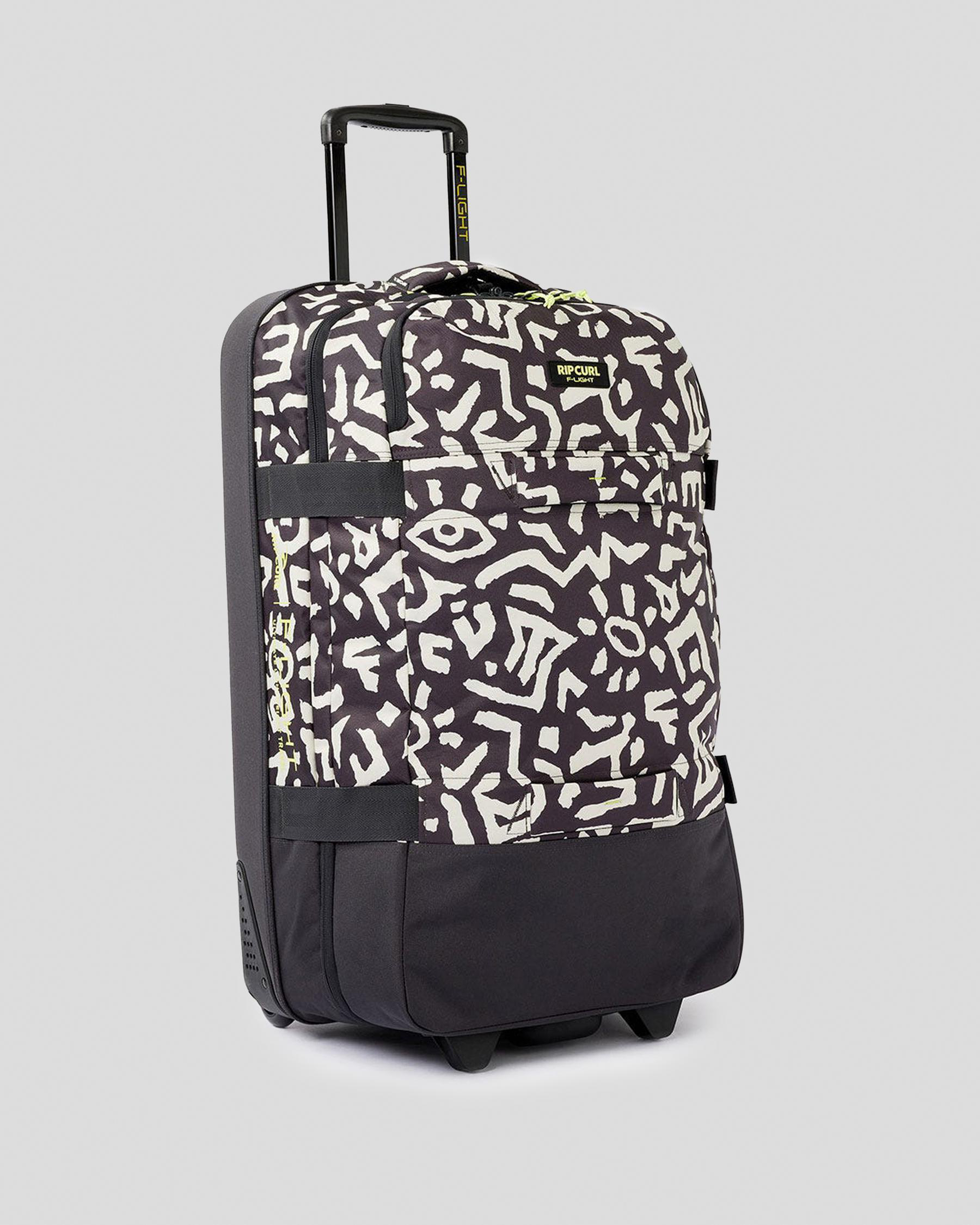 Shop Rip Curl F-Light Global Large Wheeled Travel Bag In Washed Black ...