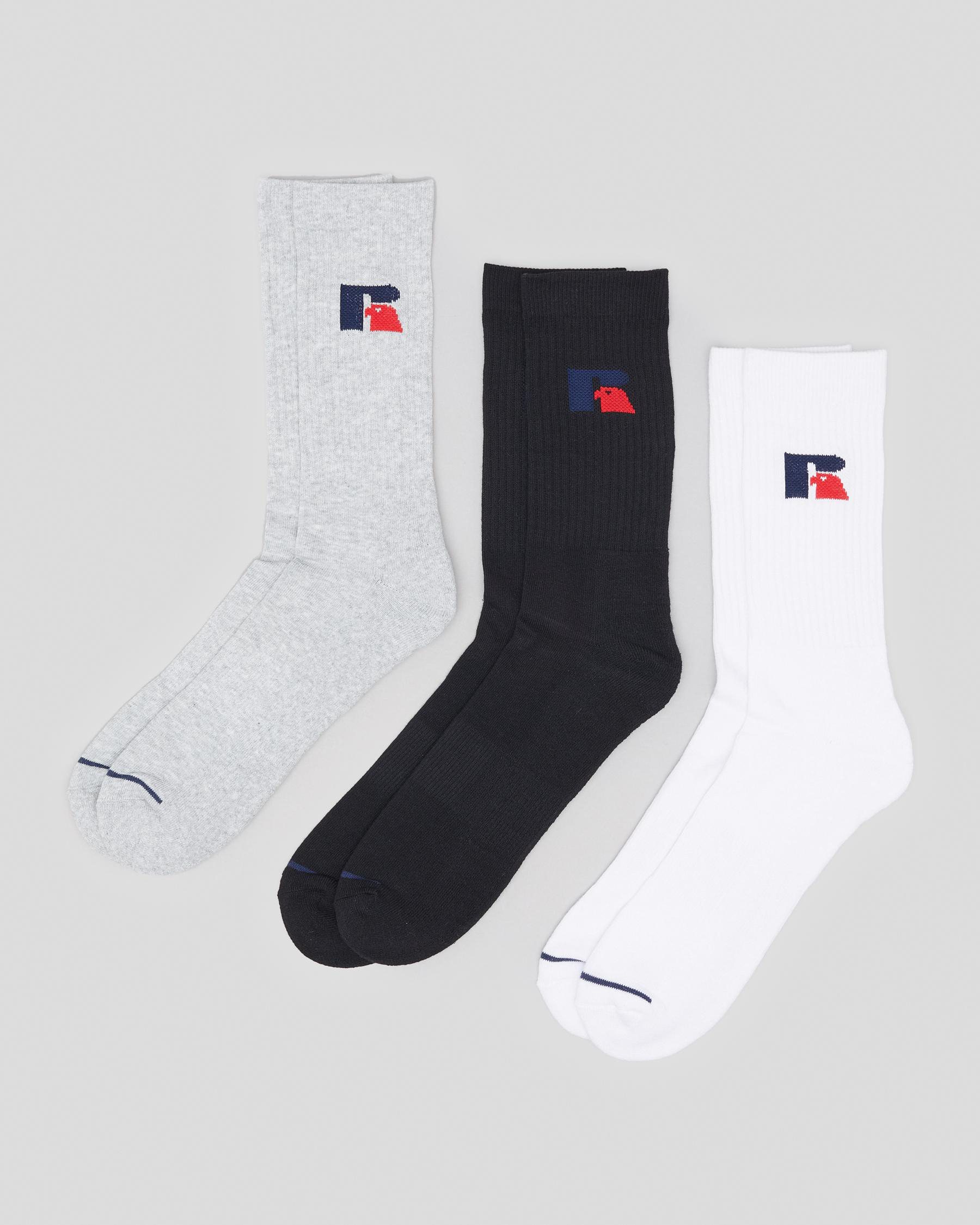 Shop Russell Athletic Russell Athletic Classic Socks 3 Pack In White ...