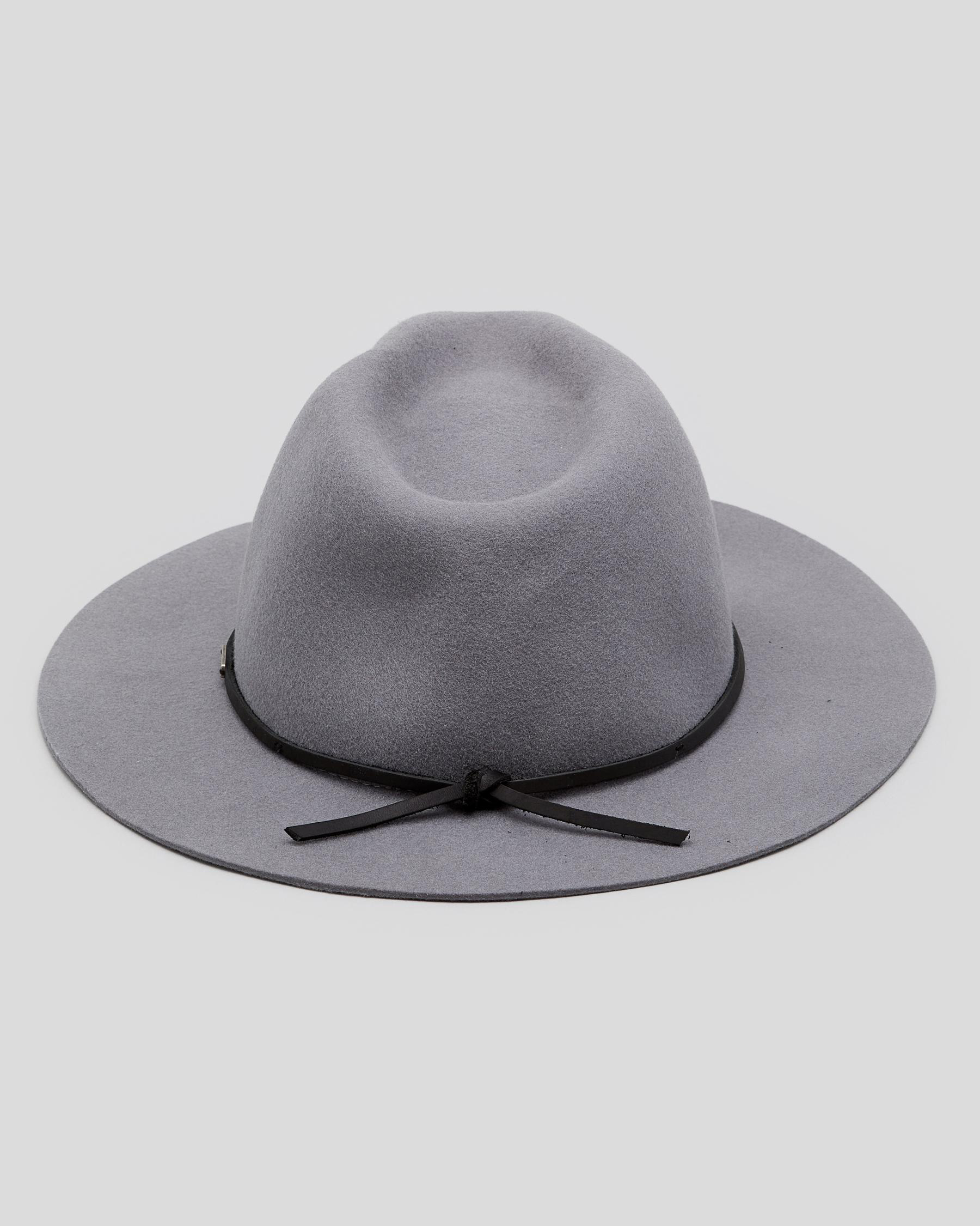 Shop Brixton Wesley Packable Fedora In Grey - Fast Shipping & Easy ...