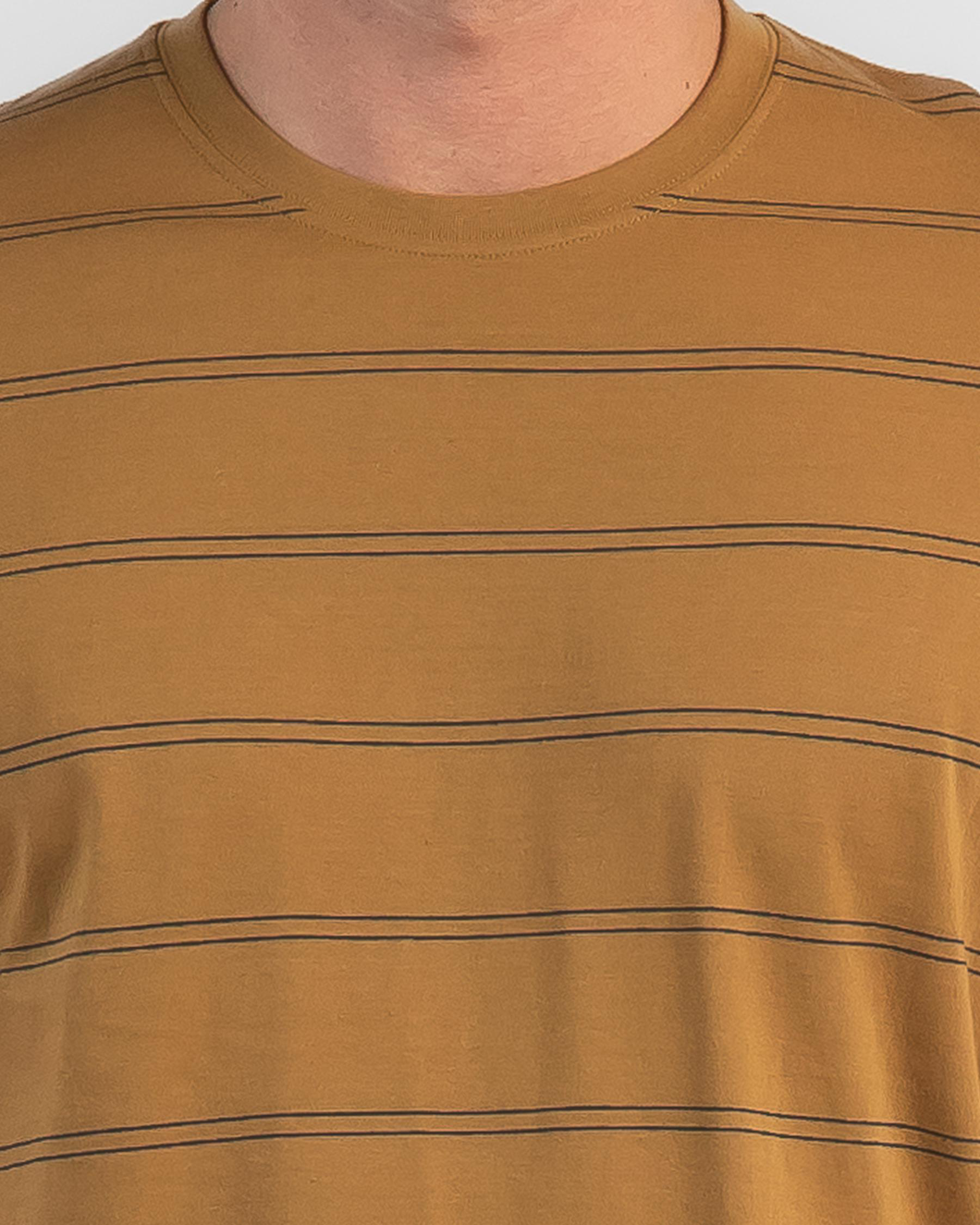 Shop Rip Curl Plain Stripe T-Shirt In Gold - Fast Shipping & Easy ...