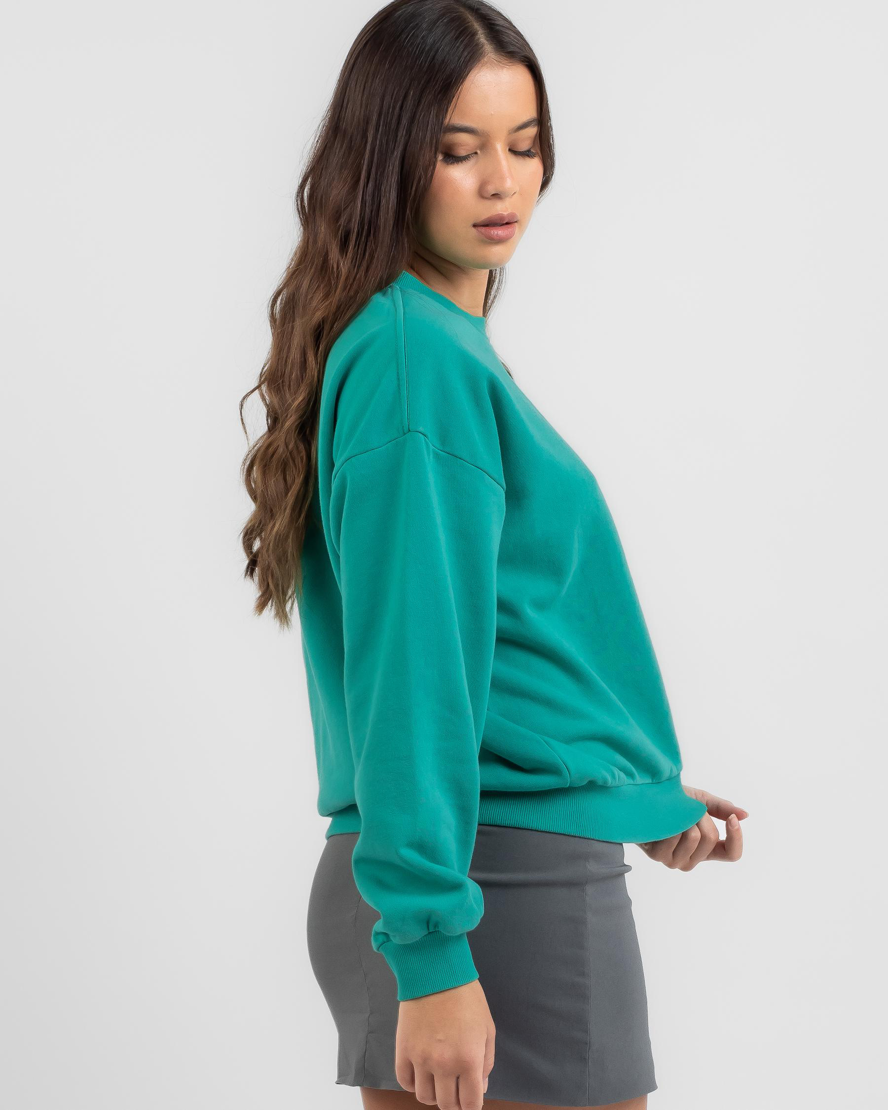 Rusty Sunrise Relaxed Crewneck Sweatshirts In Emerald - FREE* Shipping ...