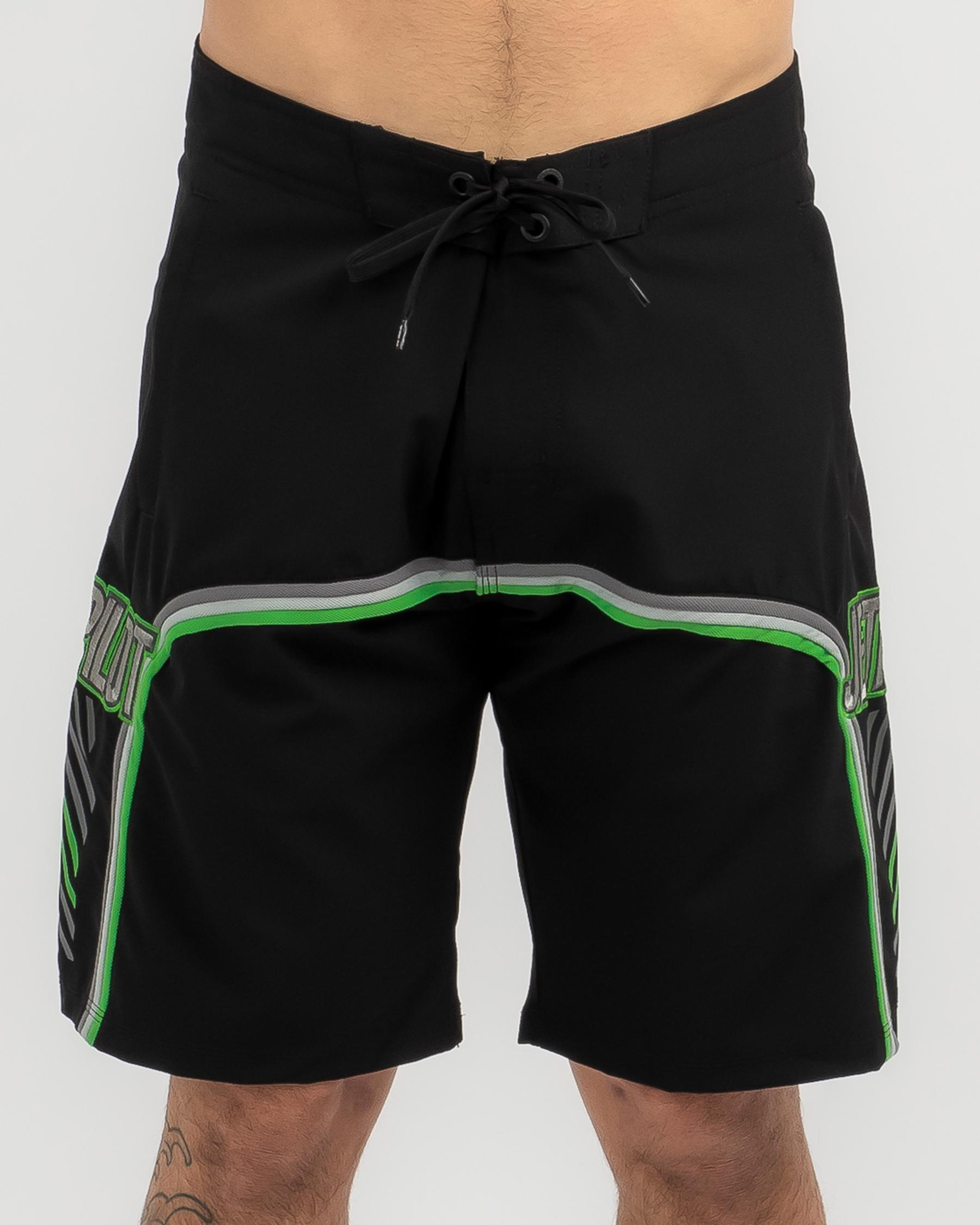 Shop Jetpilot F4.5 Board Shorts In Black/green - Fast Shipping & Easy ...