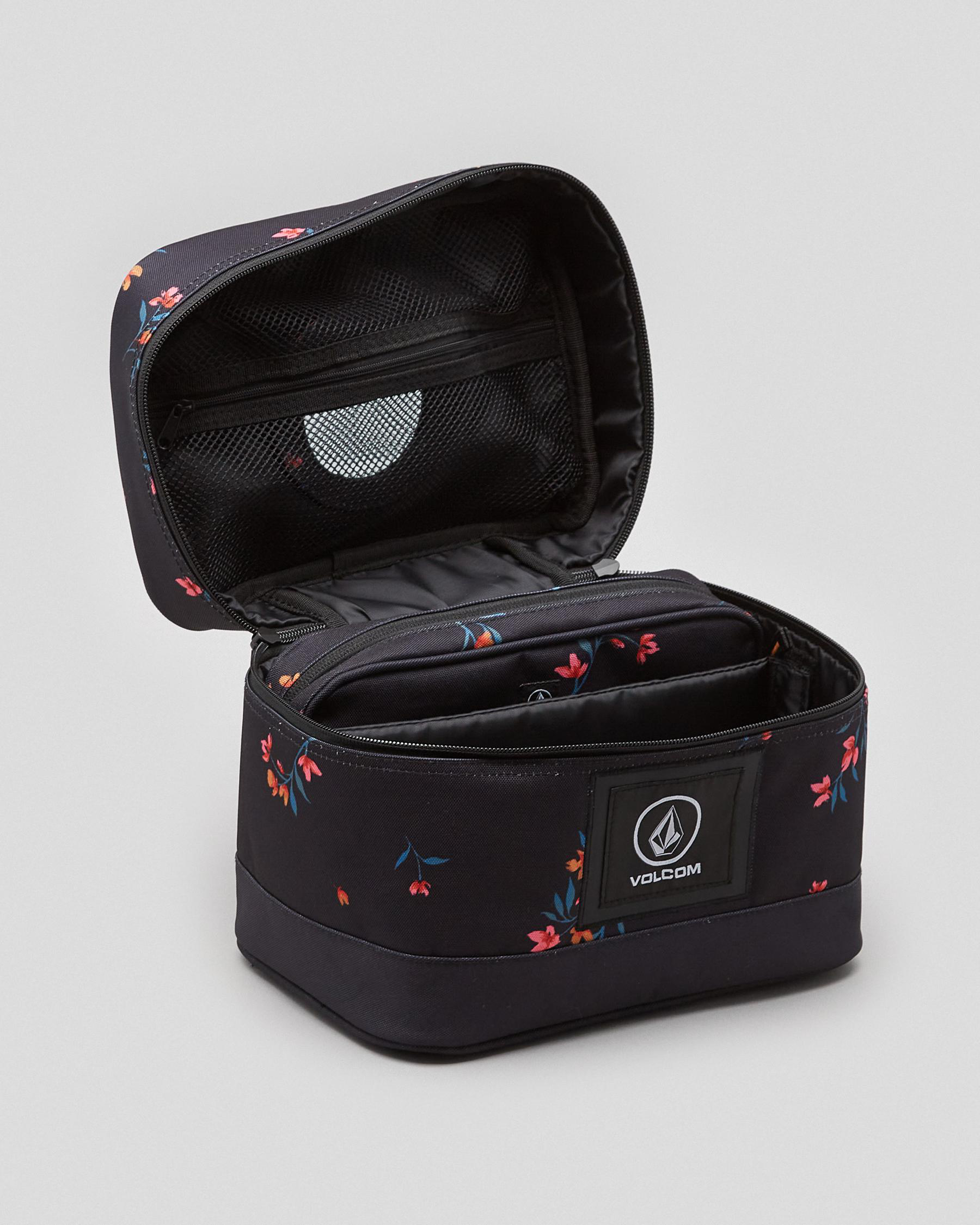 Shop Volcom Patch Attack Deluxe Makeup Case Set In Black/yellow - Fast Shipping & Easy Returns ...