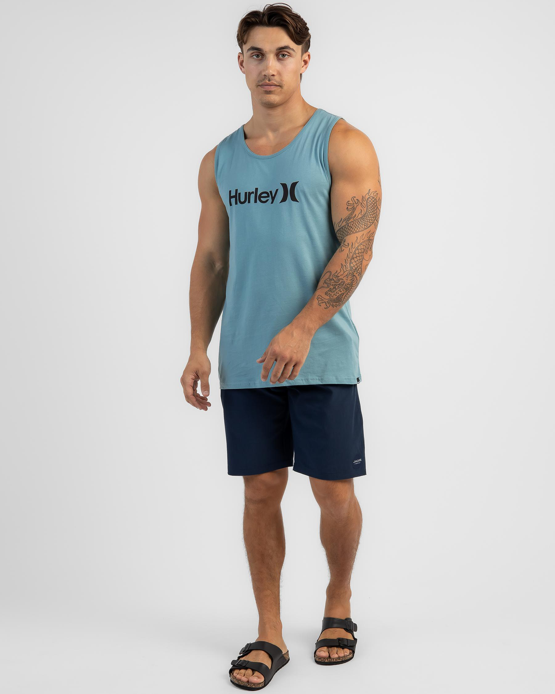 Shop Hurley Wash One and Only Solid Tank In Seafoam - Fast Shipping ...