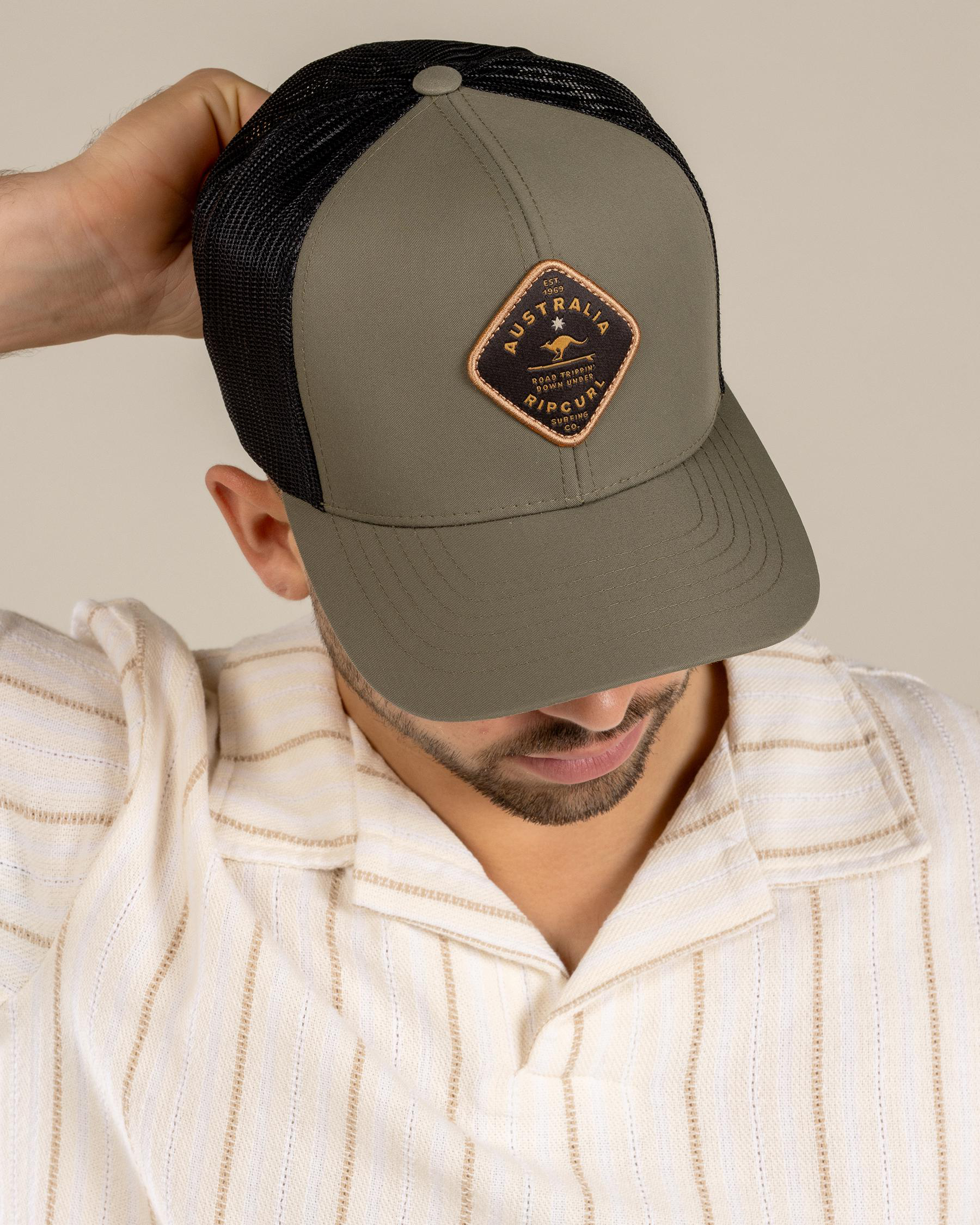 Rip Curl Road Trippin Trucker Cap In Olive - FREE* Shipping & Easy ...