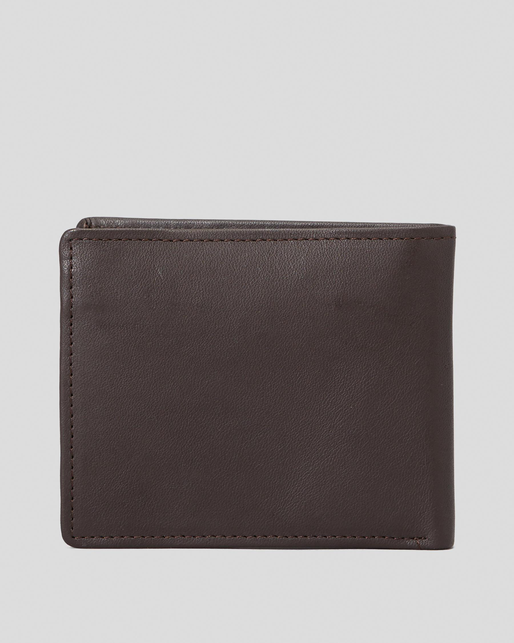 Shop Billabong Slim 2 in 1 Leather Wallet In Java Grain - Fast Shipping ...
