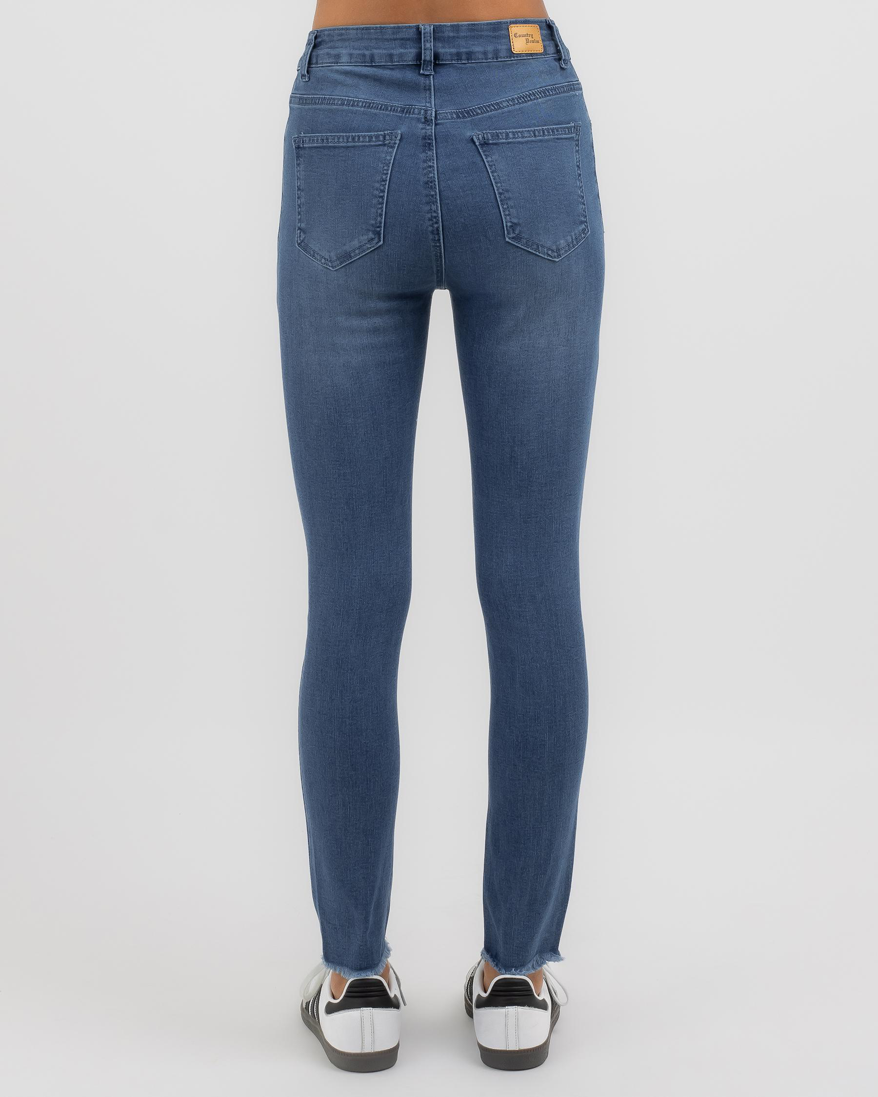 Shop Country Denim Minnesota Skinny Jeans In Mid Blue - Fast Shipping ...