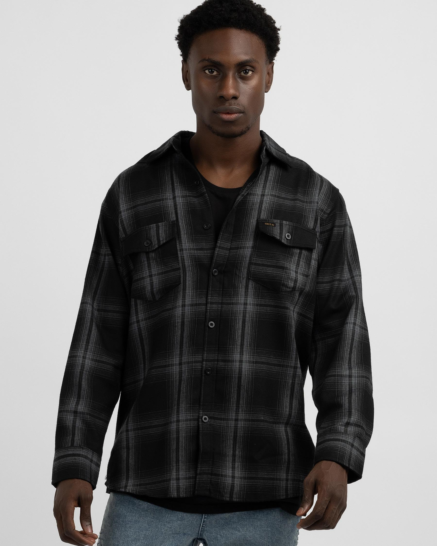 Shop Unit Newtown Flannel Shirt In Black - Fast Shipping & Easy Returns ...