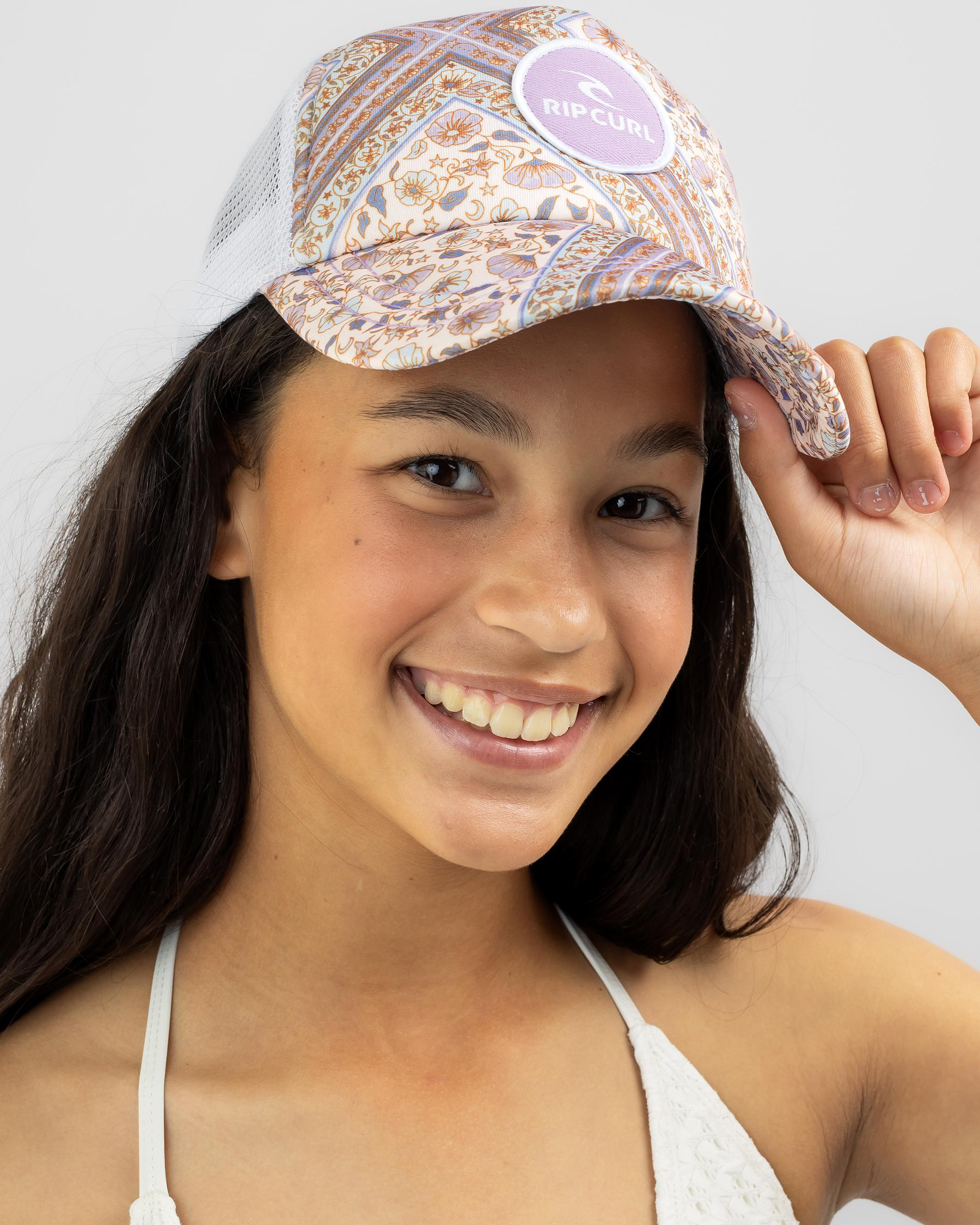 Shop Rip Curl Toddlers' Mixed Trucker Cap In Lilac - Fast Shipping ...