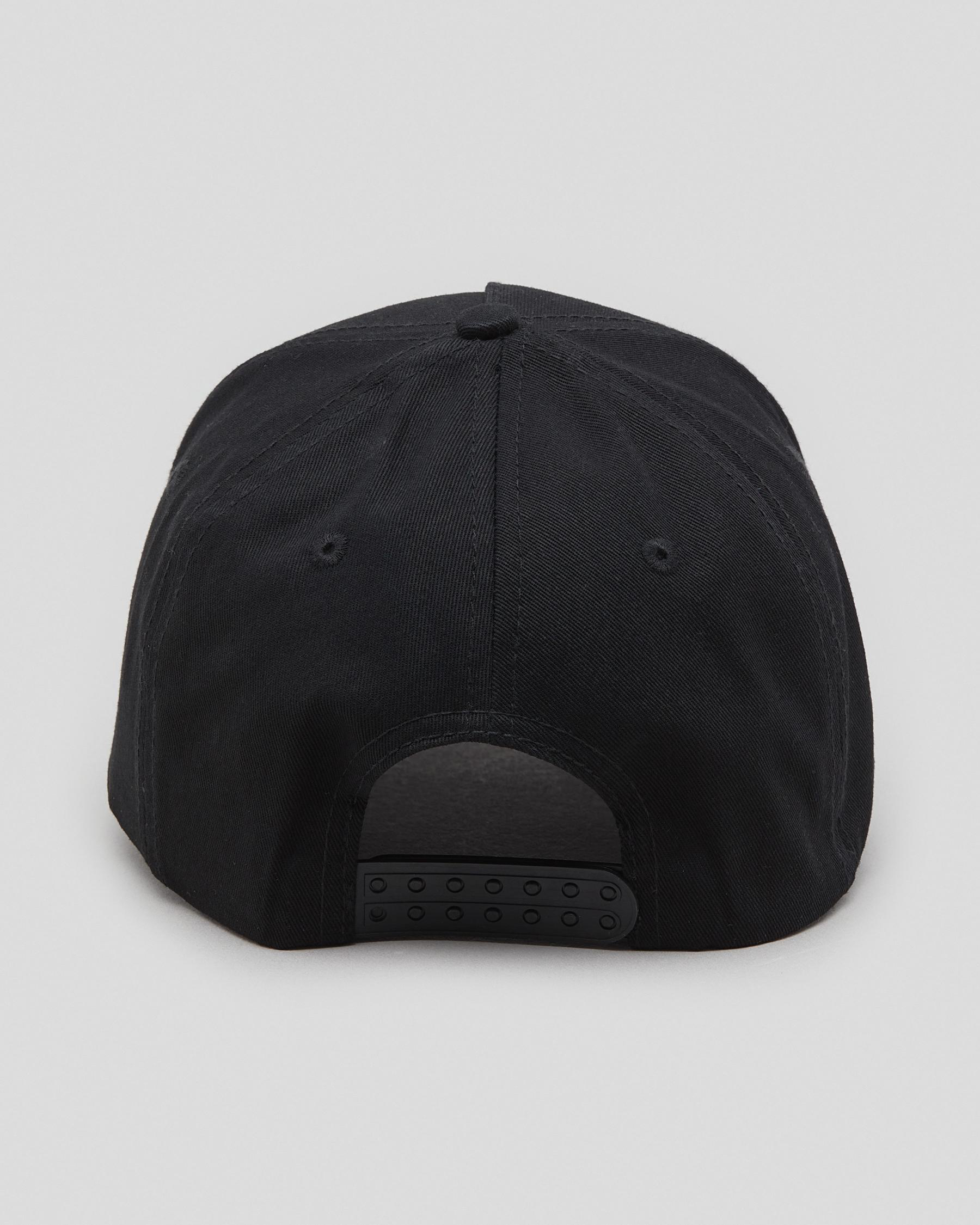 Shop UFlex 5 Panel Curved Peak Snapback Cap In Black - Fast Shipping ...