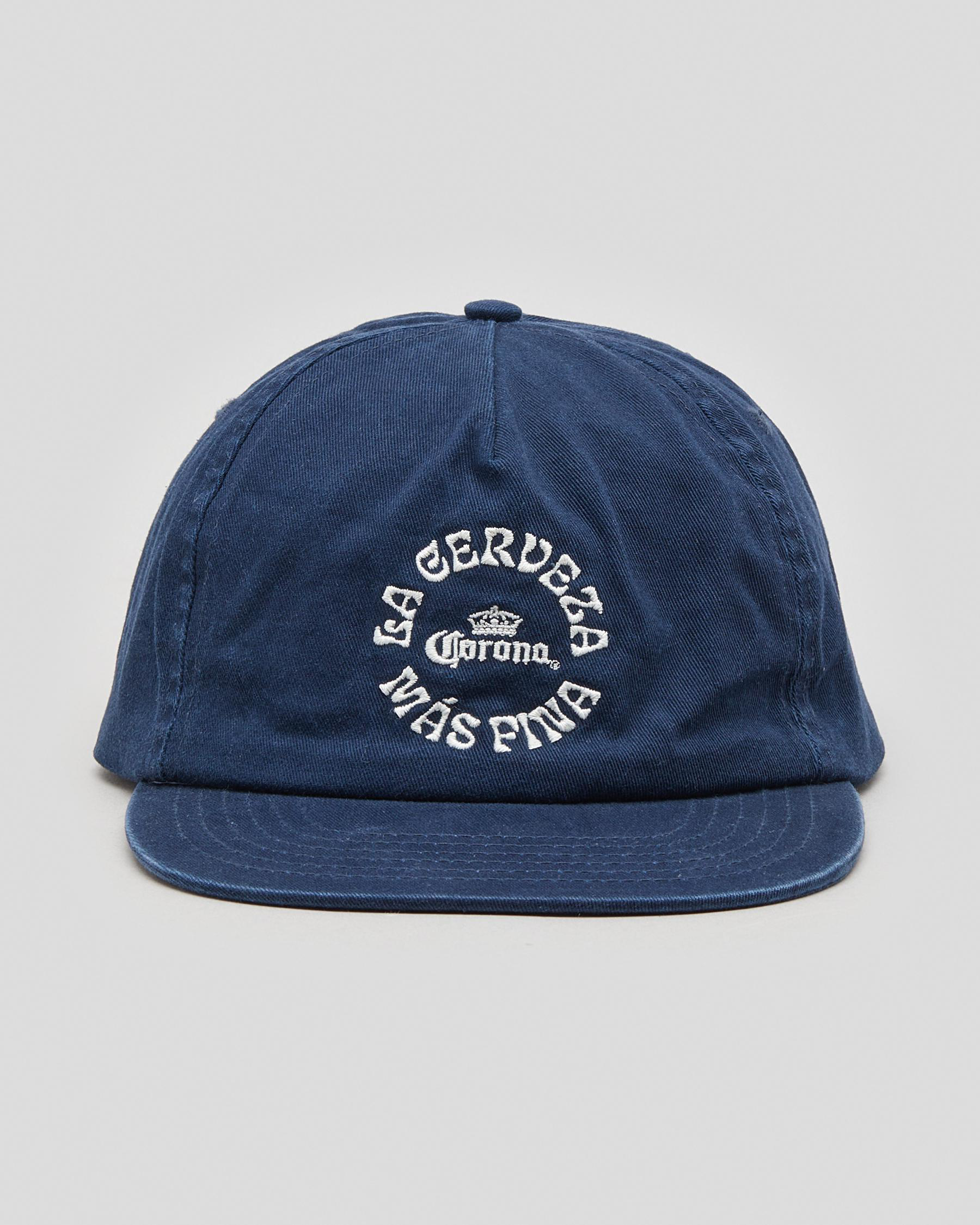 Shop Corona Siesta Washed 5 Panel cap In Navy - Fast Shipping & Easy ...