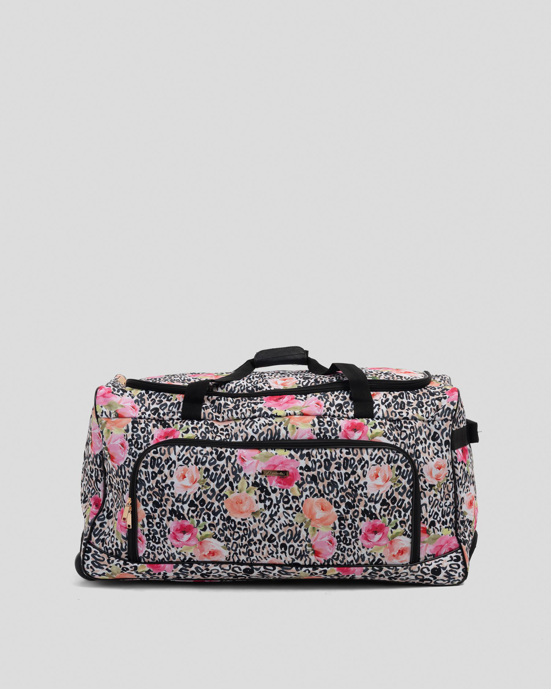 Shop Mooloola Raquelle Large Wheeled Travel Bag In Animal Floral - Fast ...