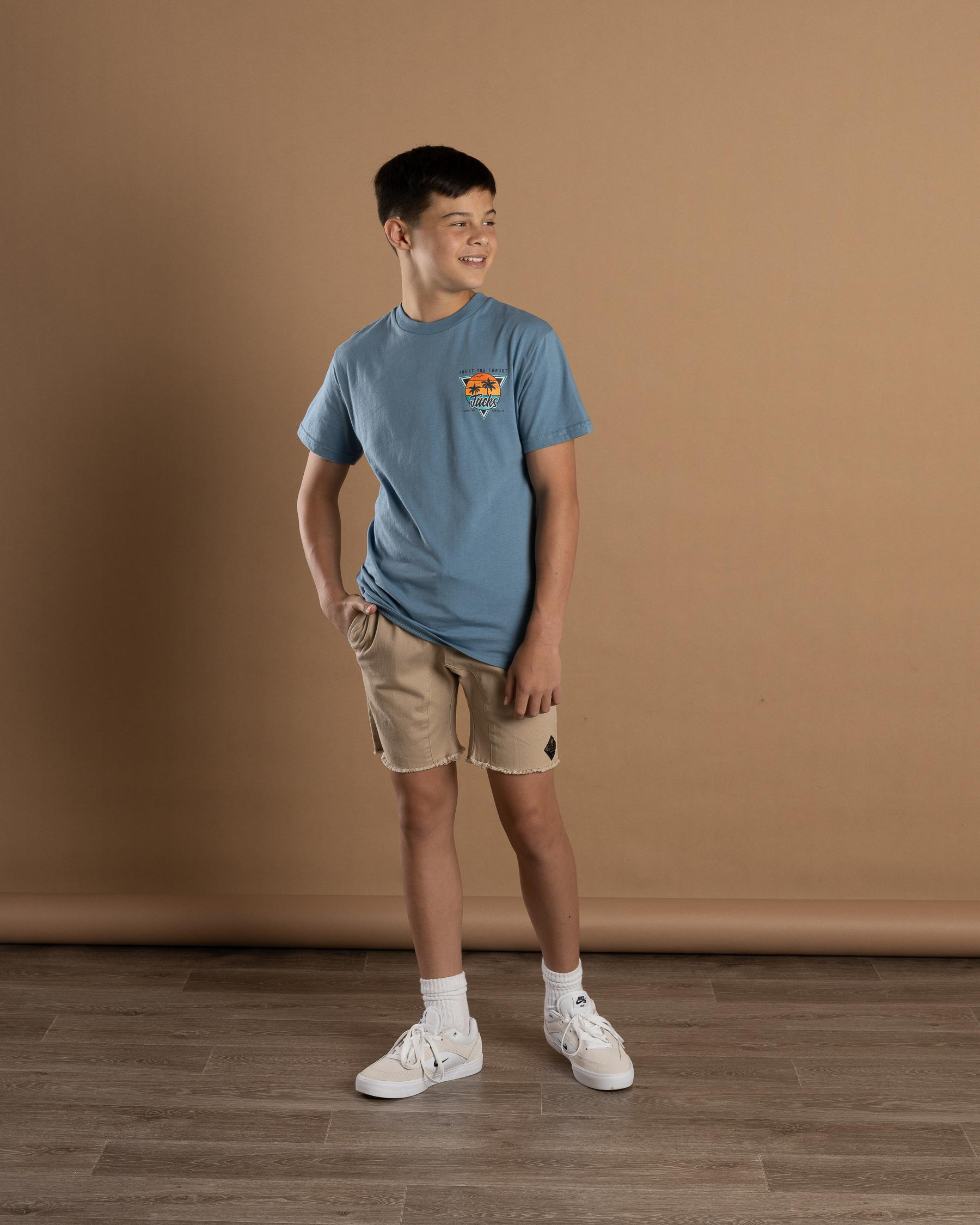 Shop Jacks Boys' Line Up T-Shirt In Slate Blue - Fast Shipping & Easy ...