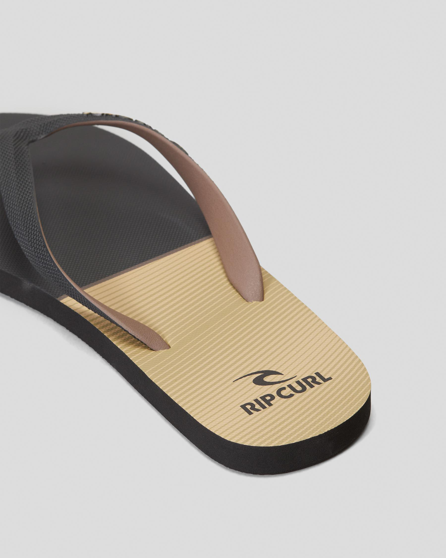 Shop Rip Curl Iconic Bloom Thongs In Black/tan - Fast Shipping & Easy ...