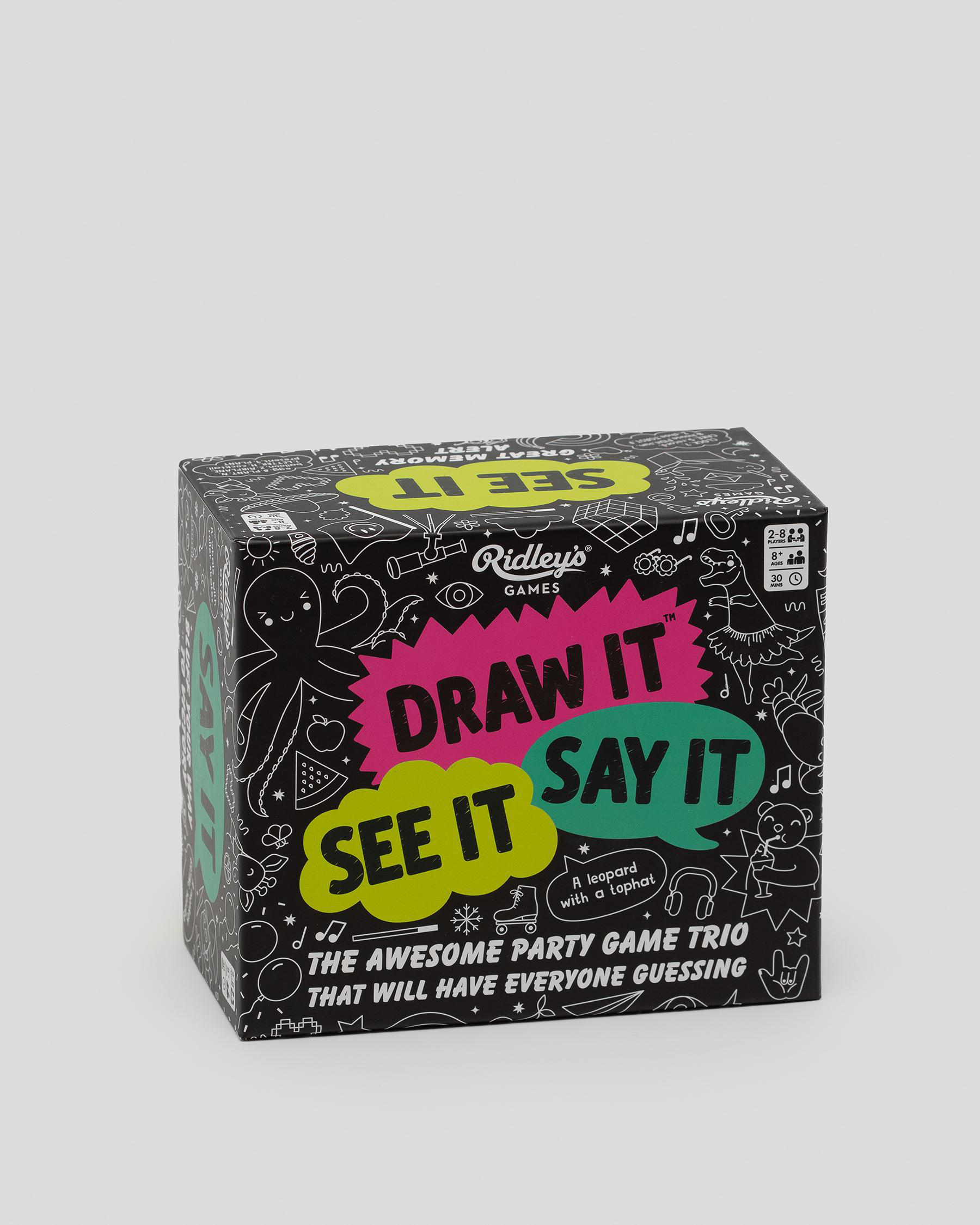 Shop Get It Now Draw It. See It. Say It Game In Black - Fast Shipping ...