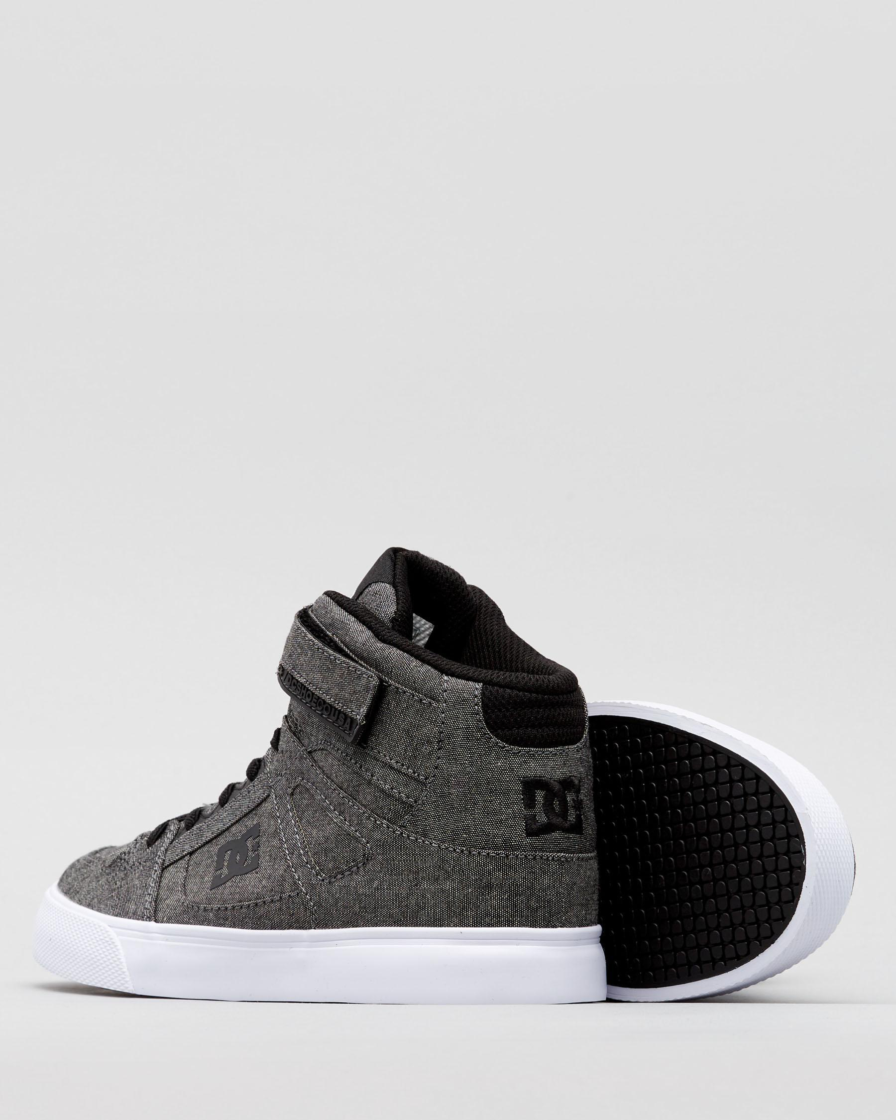 Shop DC Shoes Boys' Pure Hi-Top Shoes In Chambray - Fast Shipping ...