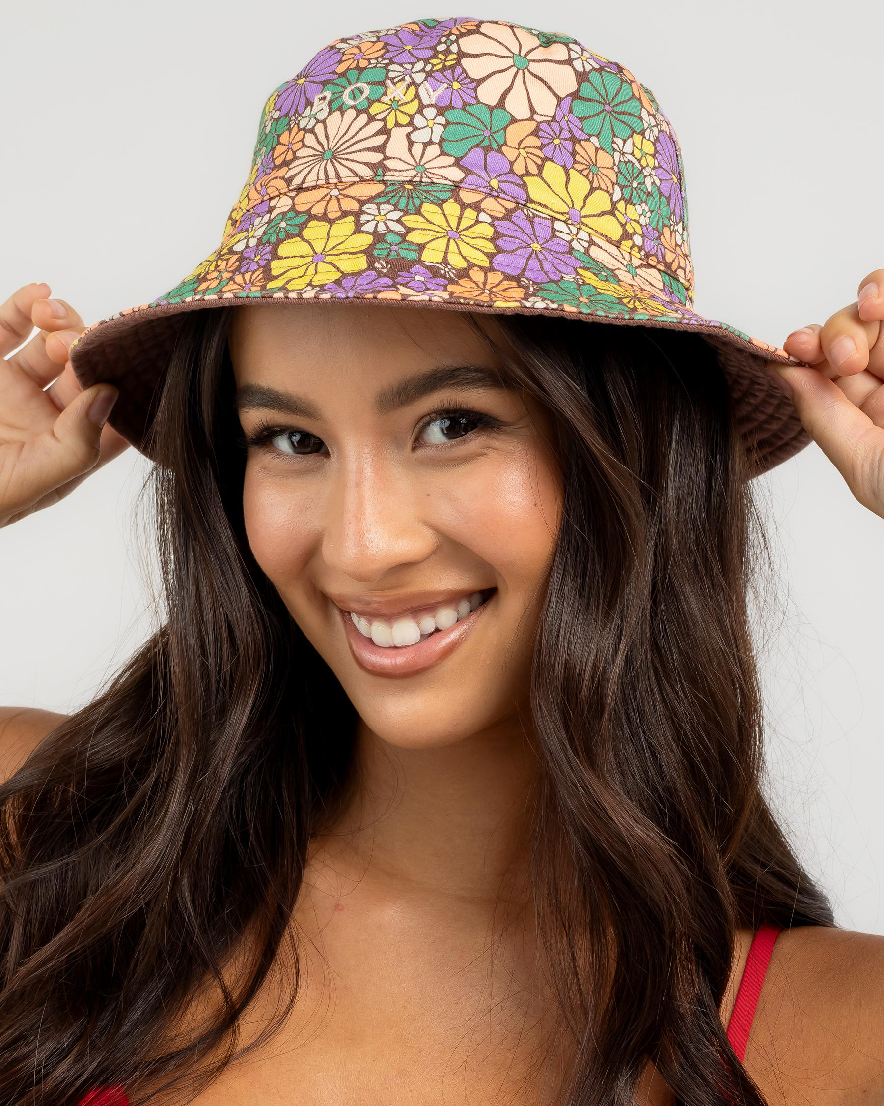 Shop Roxy Jasmine Paradise Bucket Hat In Root Beer All About Sol Mini ...