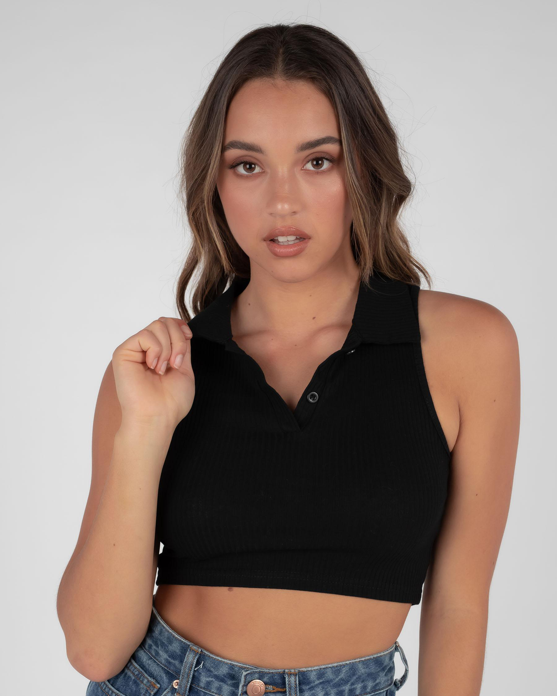 Shop Mint Vanilla Barbara Top In Black - Fast Shipping & Easy Returns ...