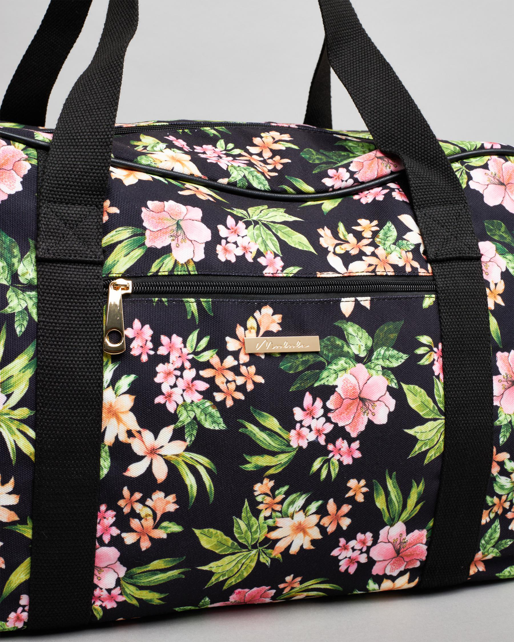 Mooloola Poppy Travel Bag In Black/pink Floral - FREE* Shipping & Easy ...