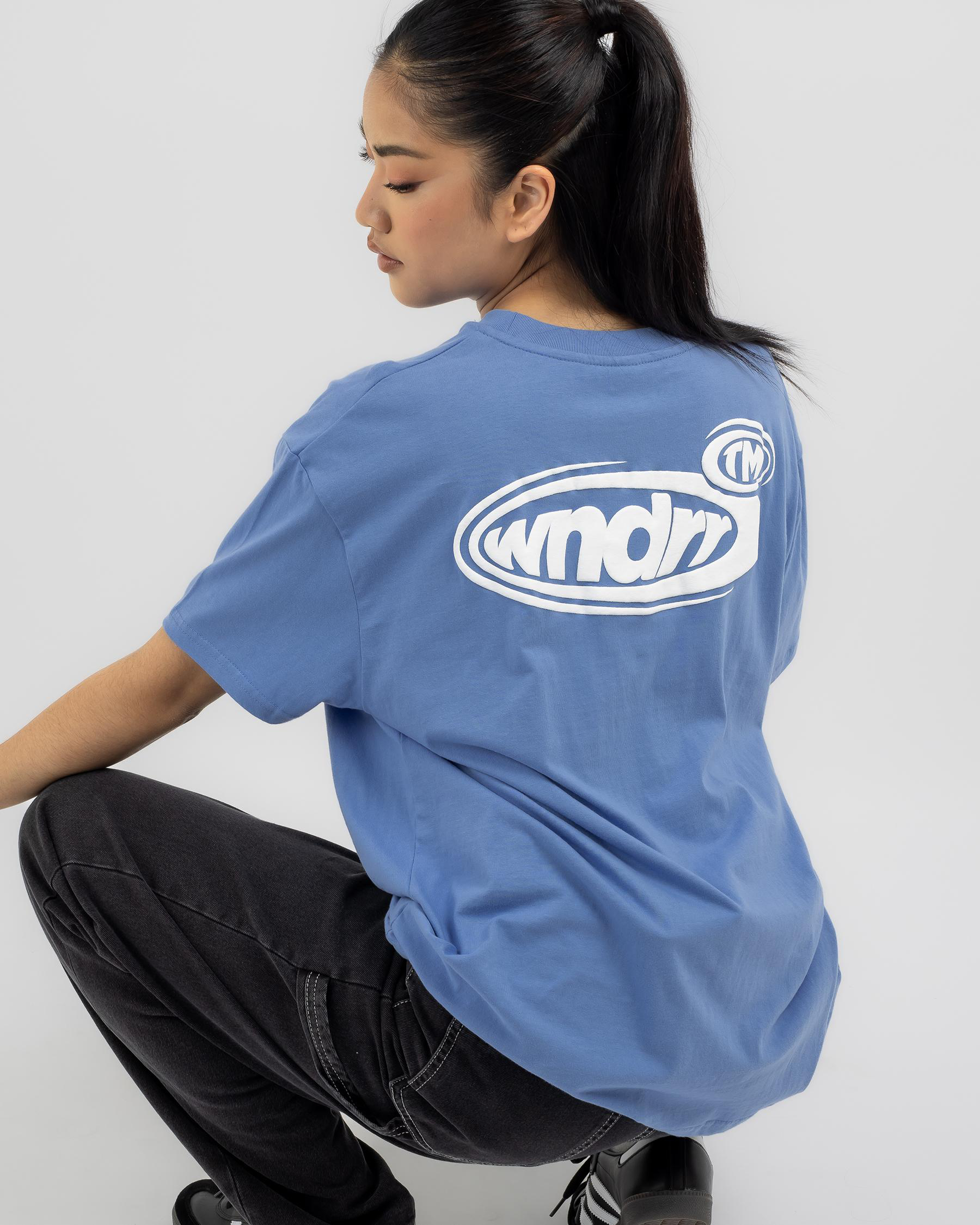 Shop Wndrr Reflex Box Fit T-Shirt In Air Blue - Fast Shipping & Easy ...