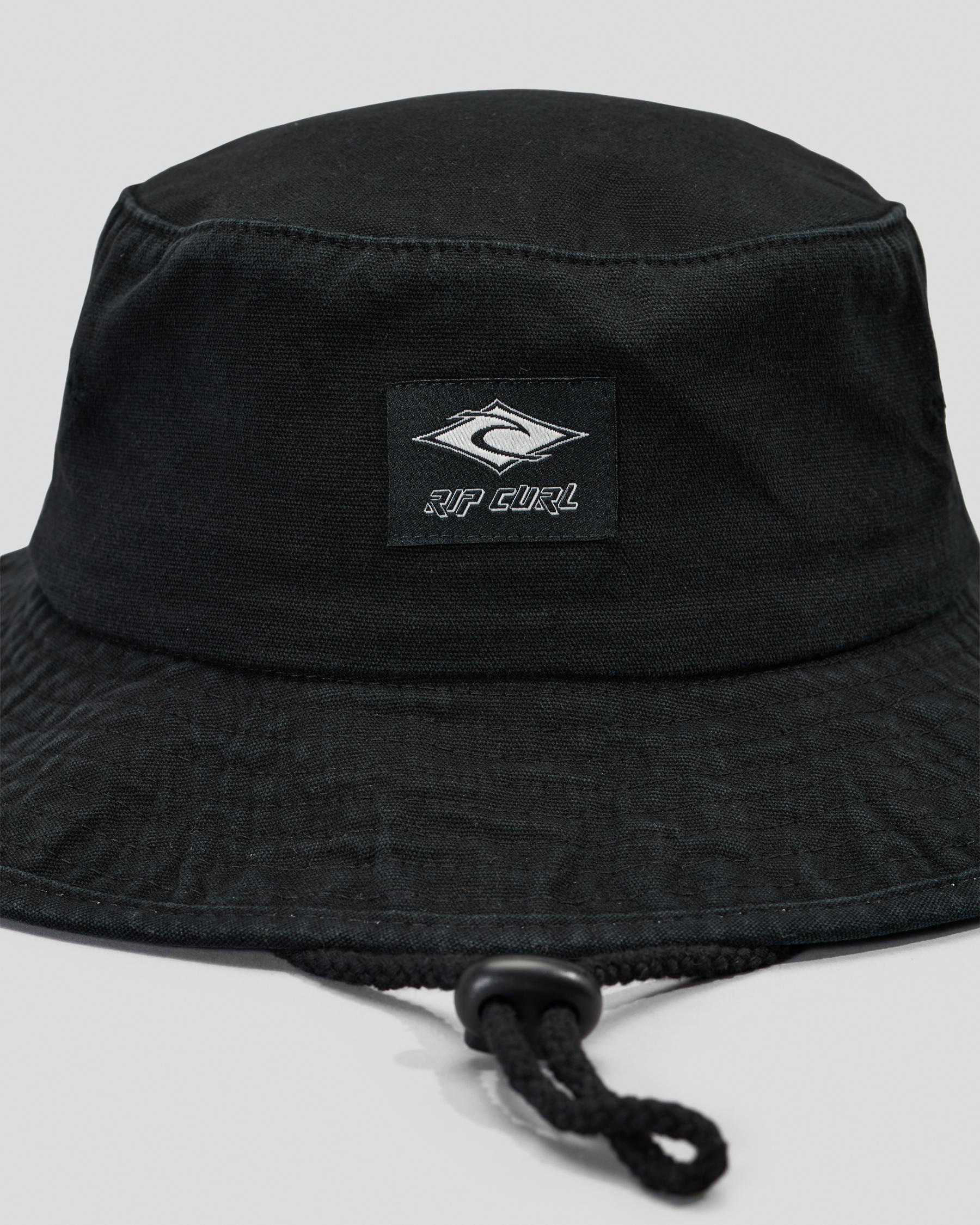 Shop Rip Curl Boys' Classic Surf Mid Brim Hat In Black - Fast Shipping ...