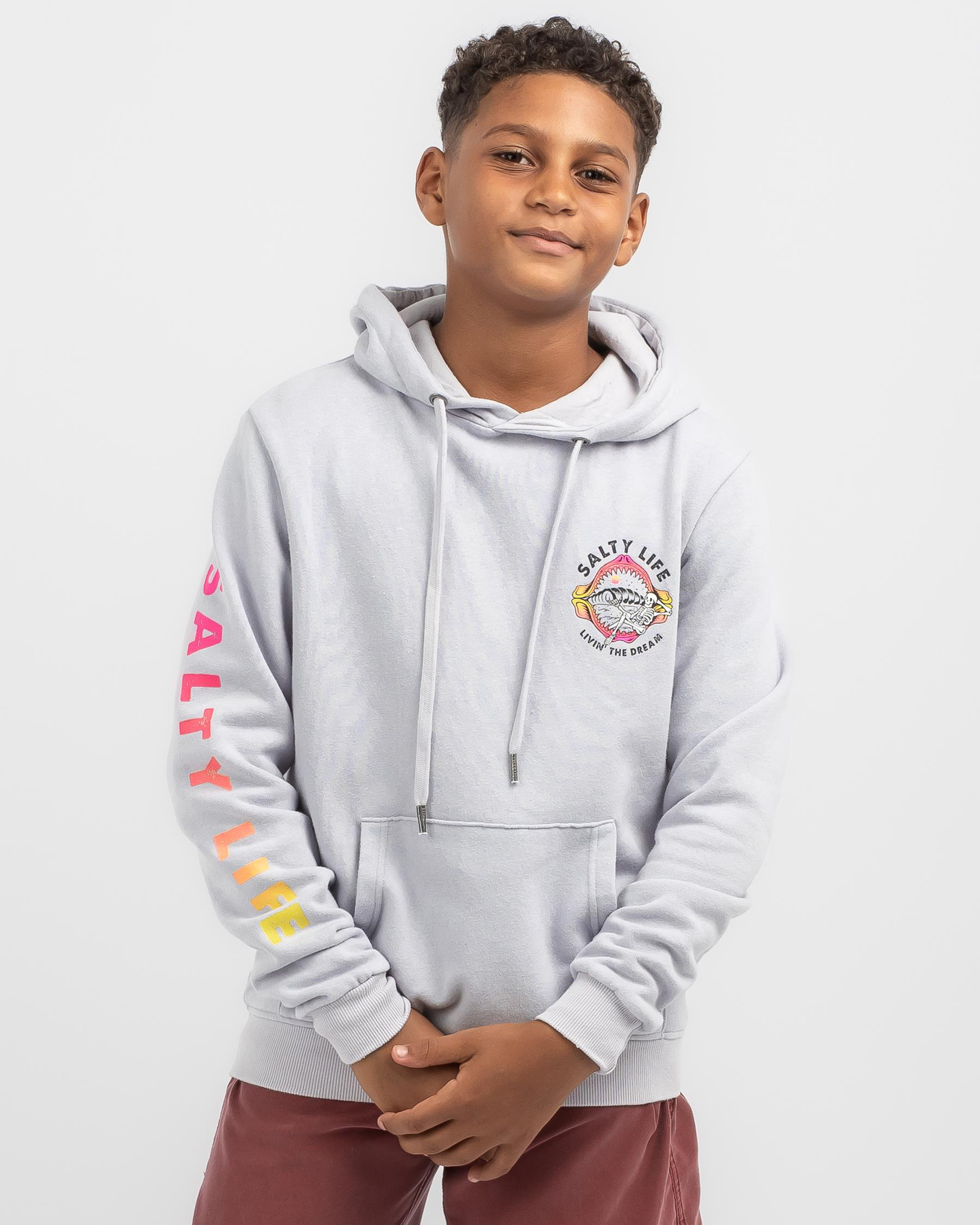 Shop Salty Life Boys' Hidden Paradise Sweatshirt In Lt Grey Acid - Fast ...