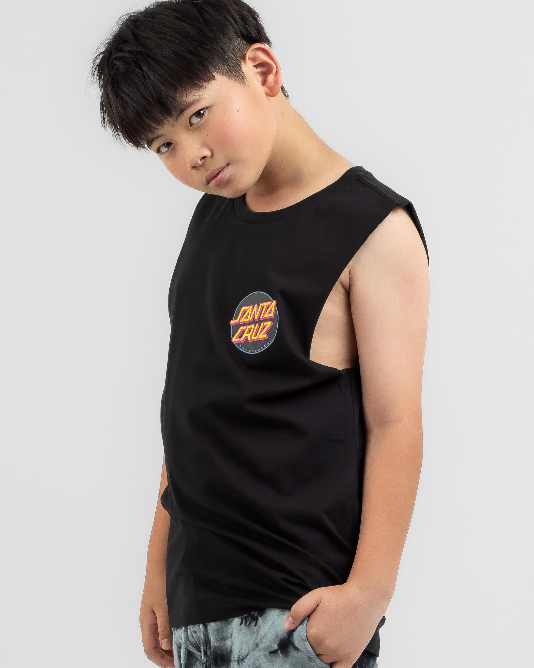 Shop Santa Cruz Boys' Vivid Skull Muscle Tank In Black - Fast Shipping ...