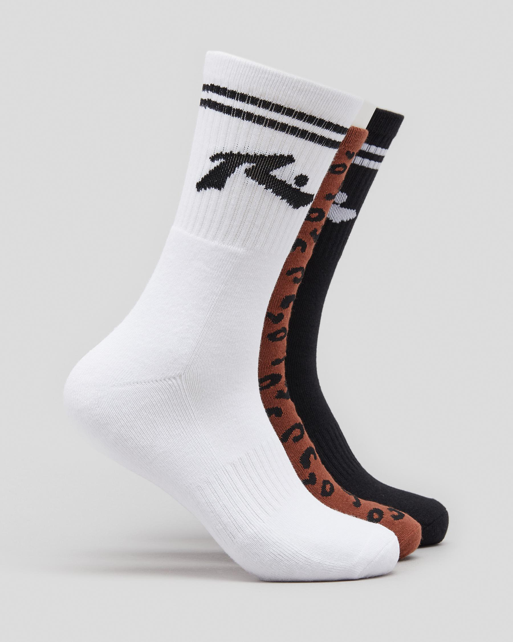 Shop Rusty Wild Mid Calf Socks 3 Pack In Multi - Fast Shipping & Easy ...