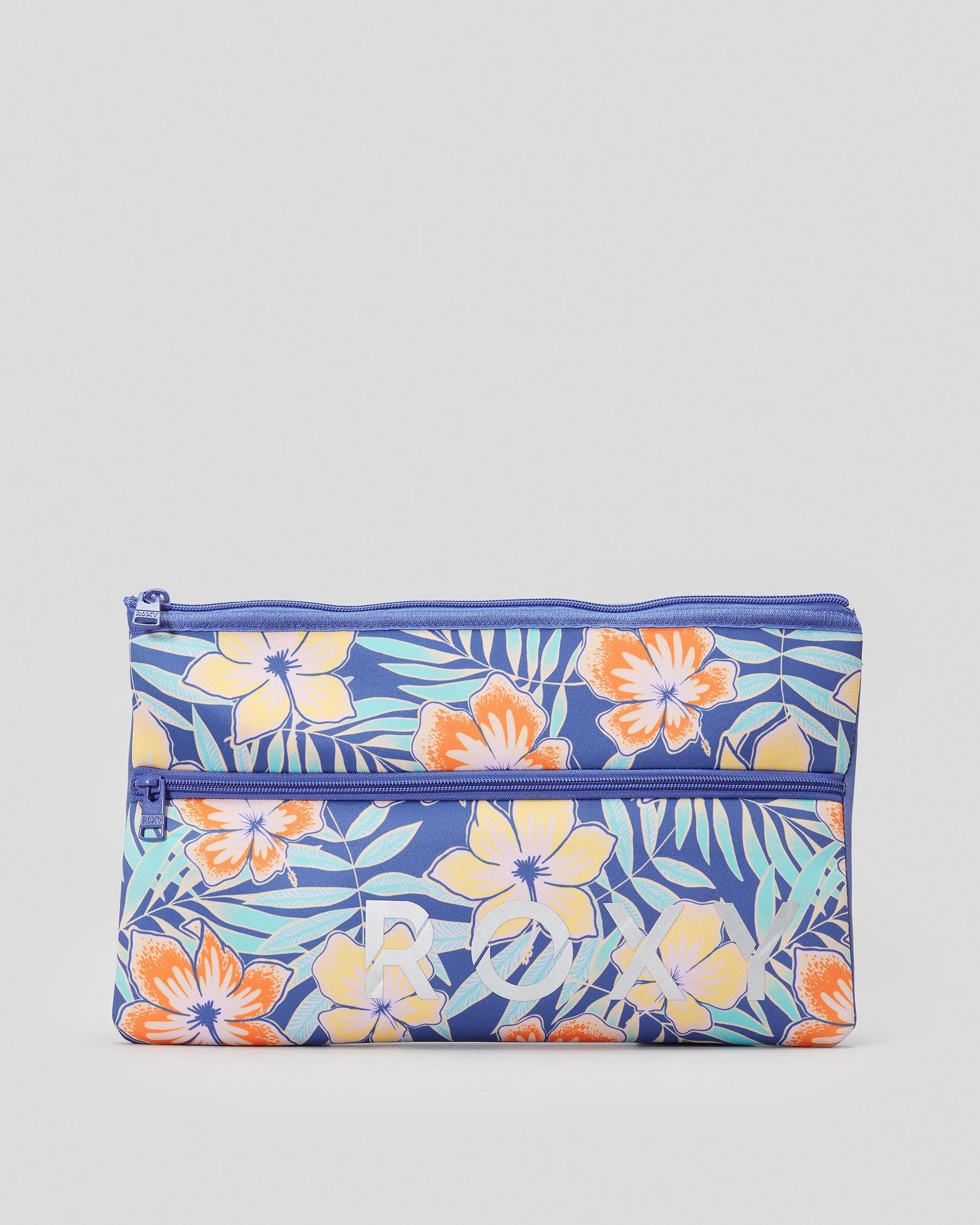 Shop Roxy White Shoulder XL Pencil Case In Marlin Funky Palm - Fast ...