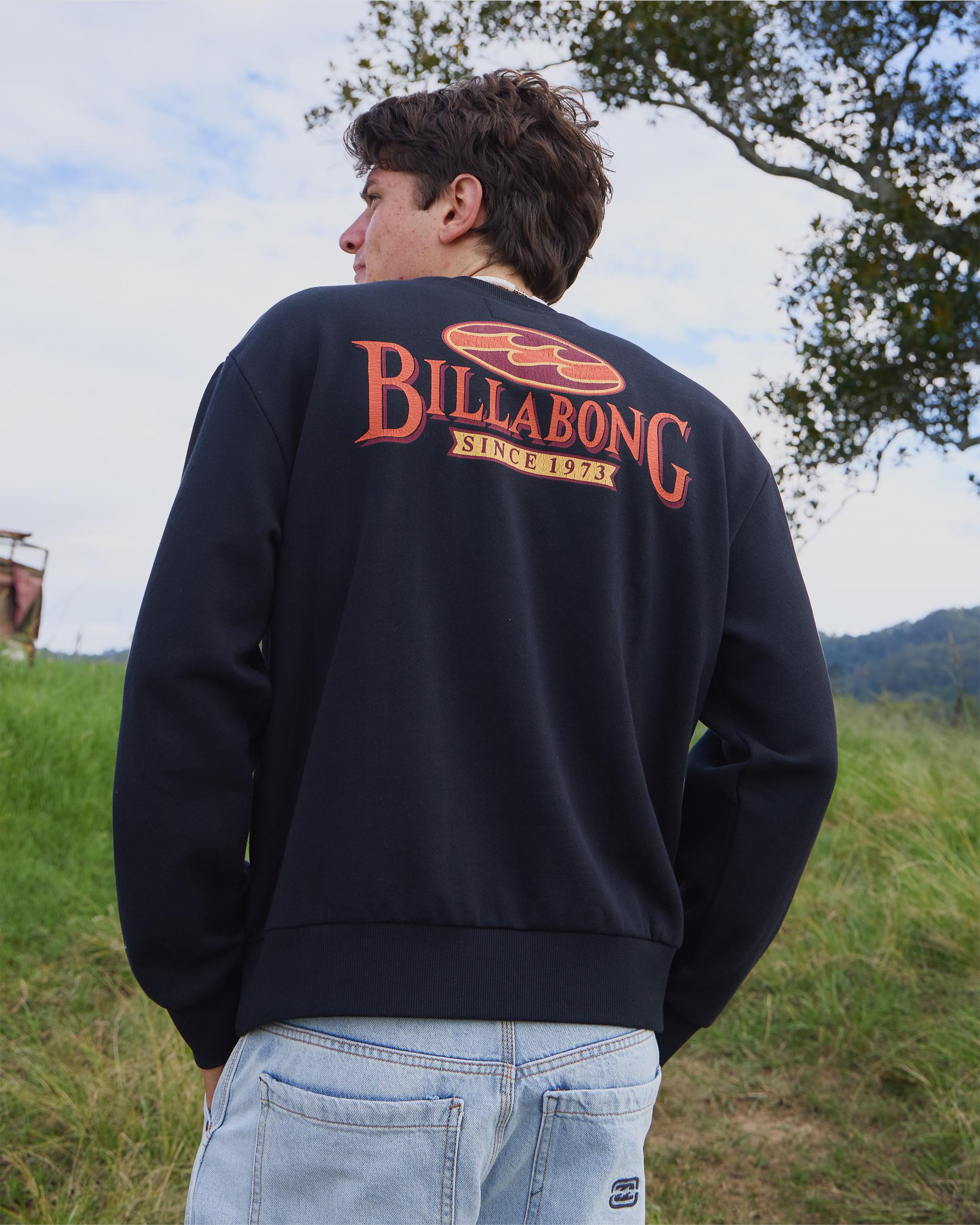 Shop Billabong Bong Years Crew Sweatshirt In Black - Fast Shipping ...