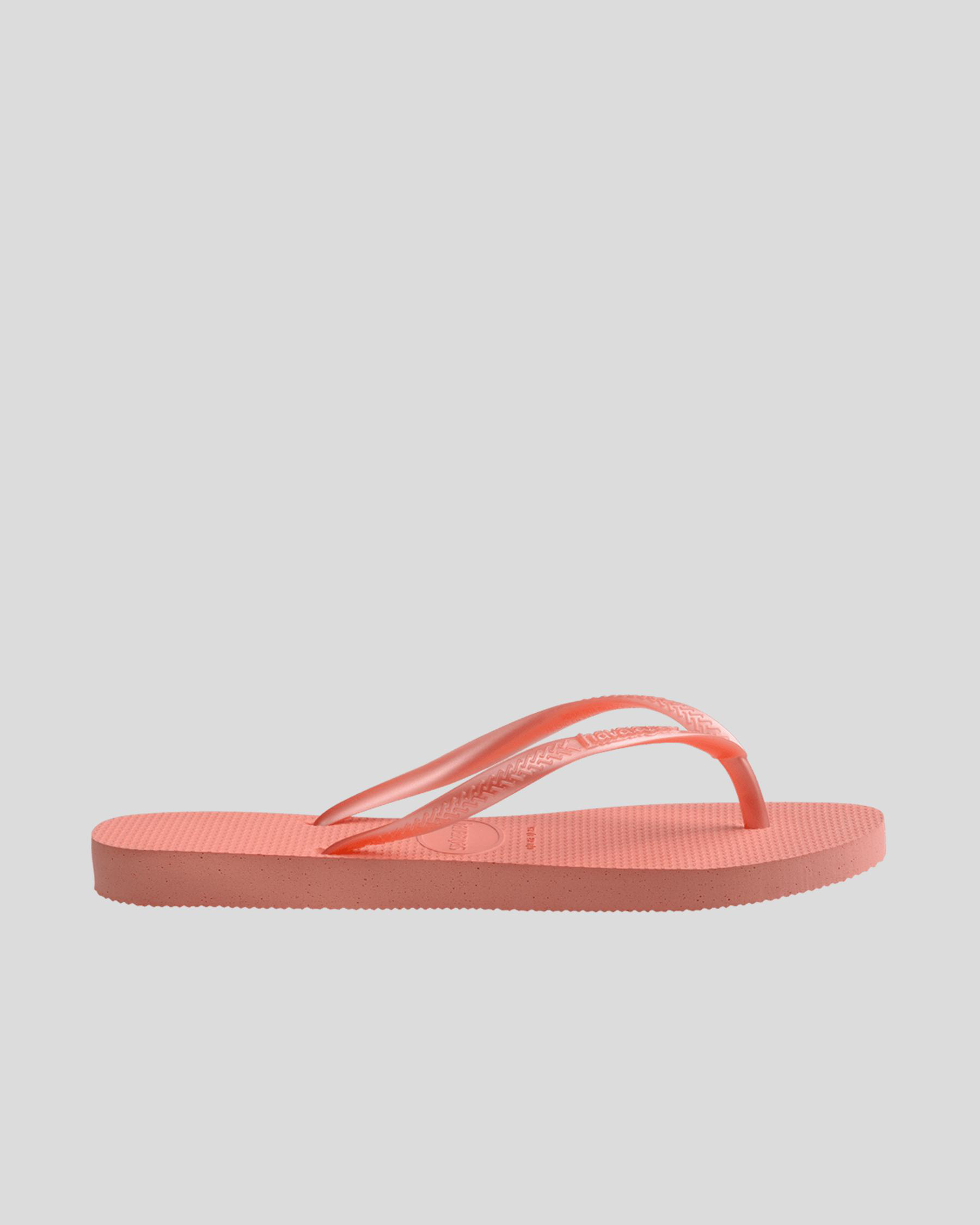 Shop Havaianas Slim Metallic Thongs In Peach Rose - Fast Shipping ...