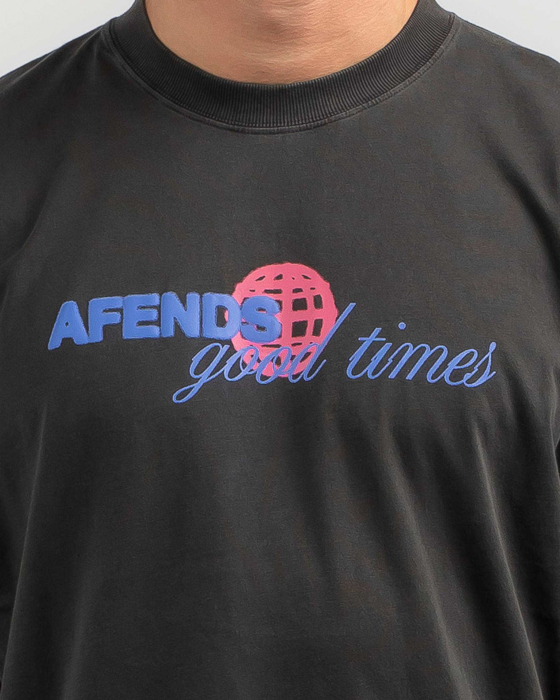 Shop Afends Good Times T-Shirt In Stone Black - Fast Shipping & Easy ...