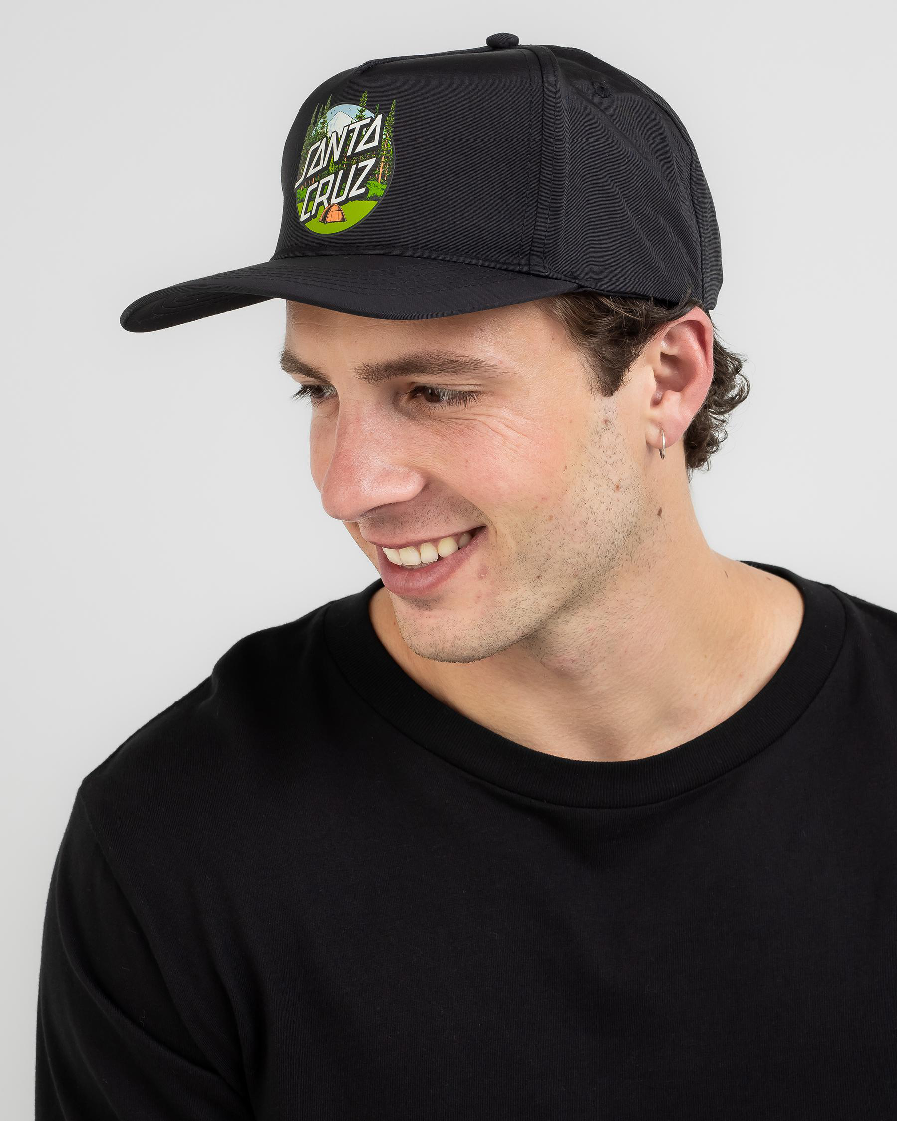 Shop Santa Cruz Braun Camping Dot Cap In Black - Fast Shipping & Easy ...