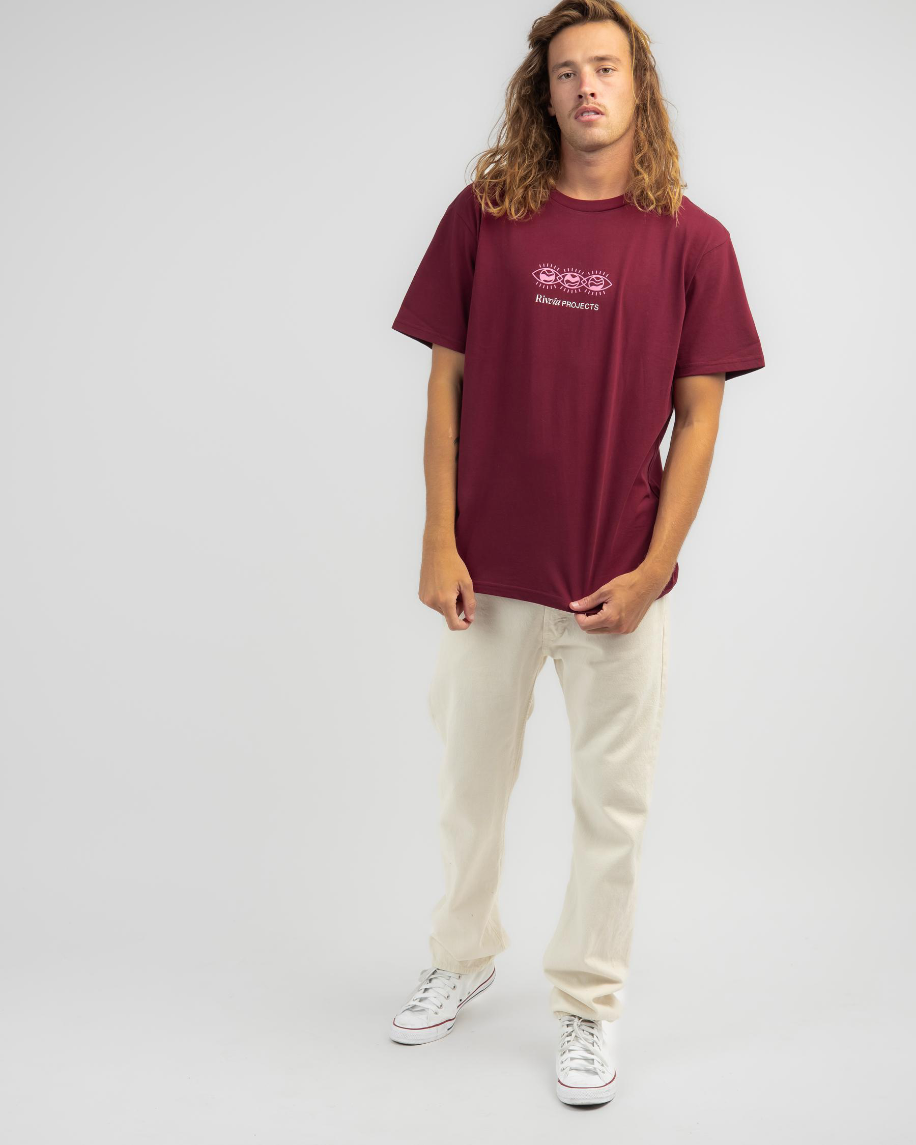 Shop Rivvia Perception T-Shirt In Burgundy - Fast Shipping & Easy ...