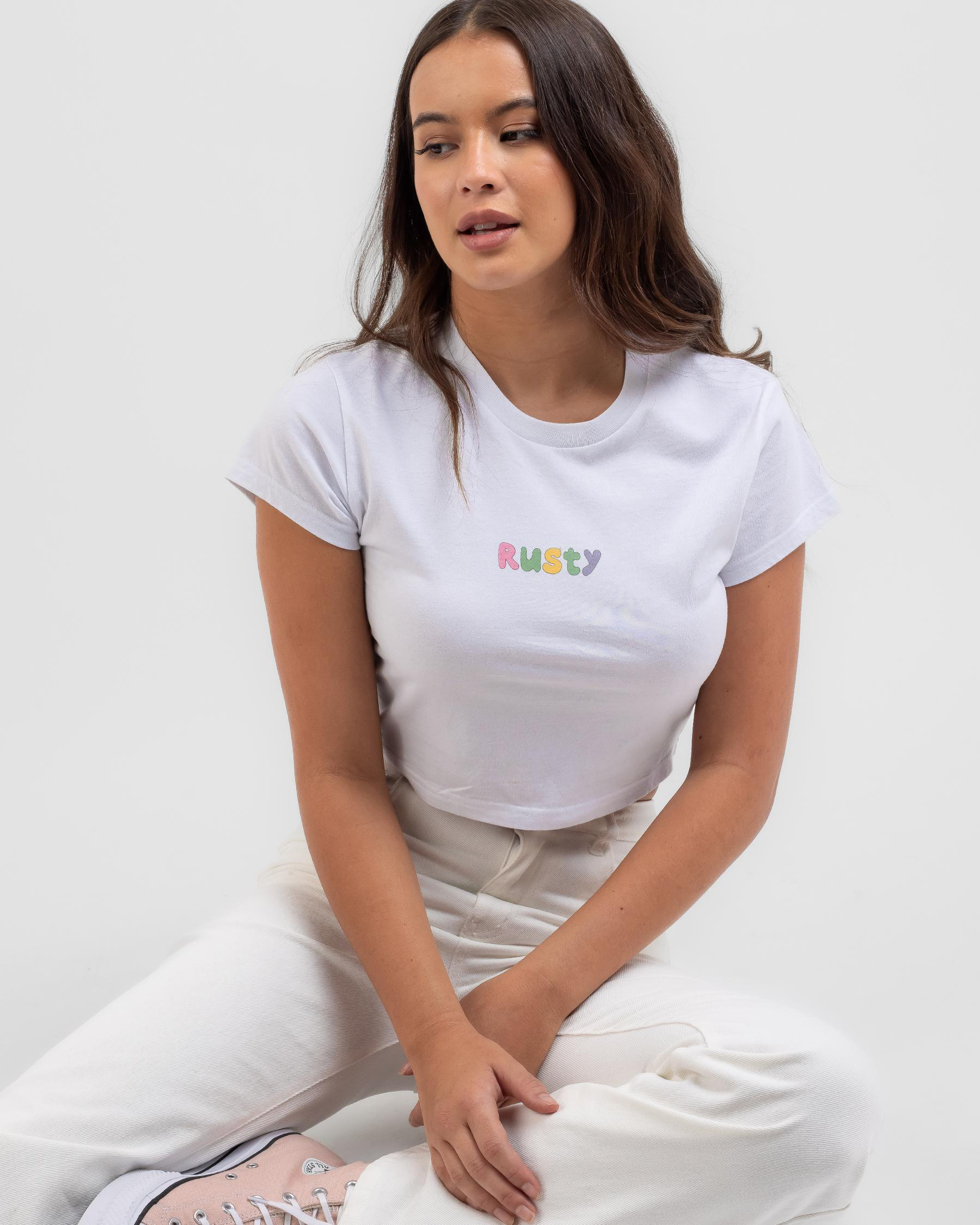 Shop Rusty Poppy Baby Tee In White - Fast Shipping & Easy Returns ...