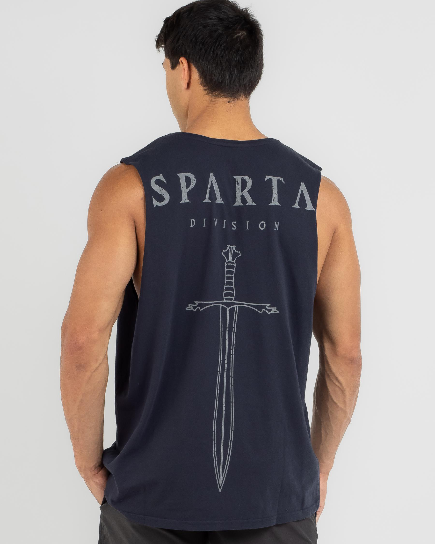 Shop Sparta Xiphos Muscle Tank In Navy Overdye - Fast Shipping & Easy ...