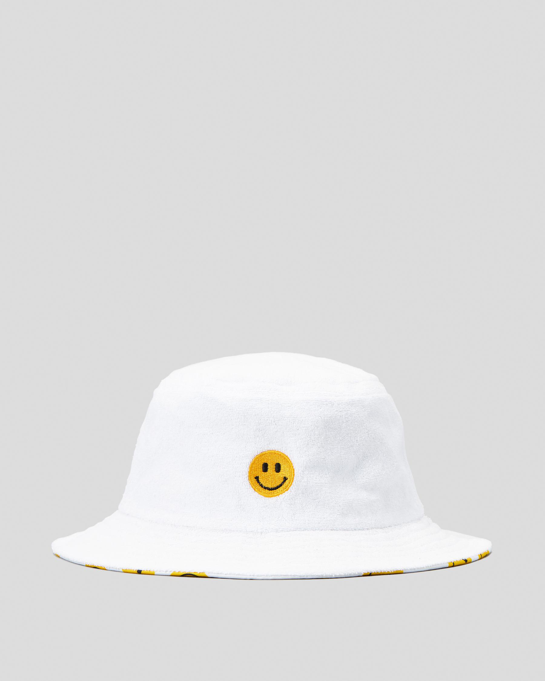 Shop Lucid Smiley Bucket Hat In White - Fast Shipping & Easy Returns ...