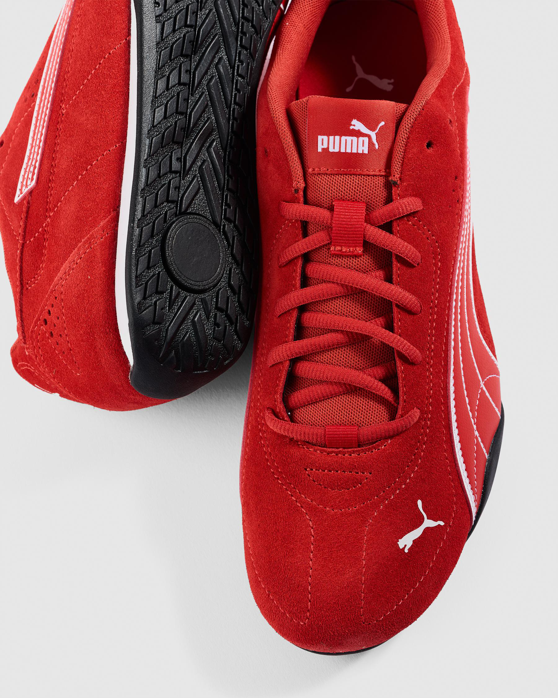 Shop Puma Catch Suede Shoes In Candy Apple/puma White - Fast Shipping ...