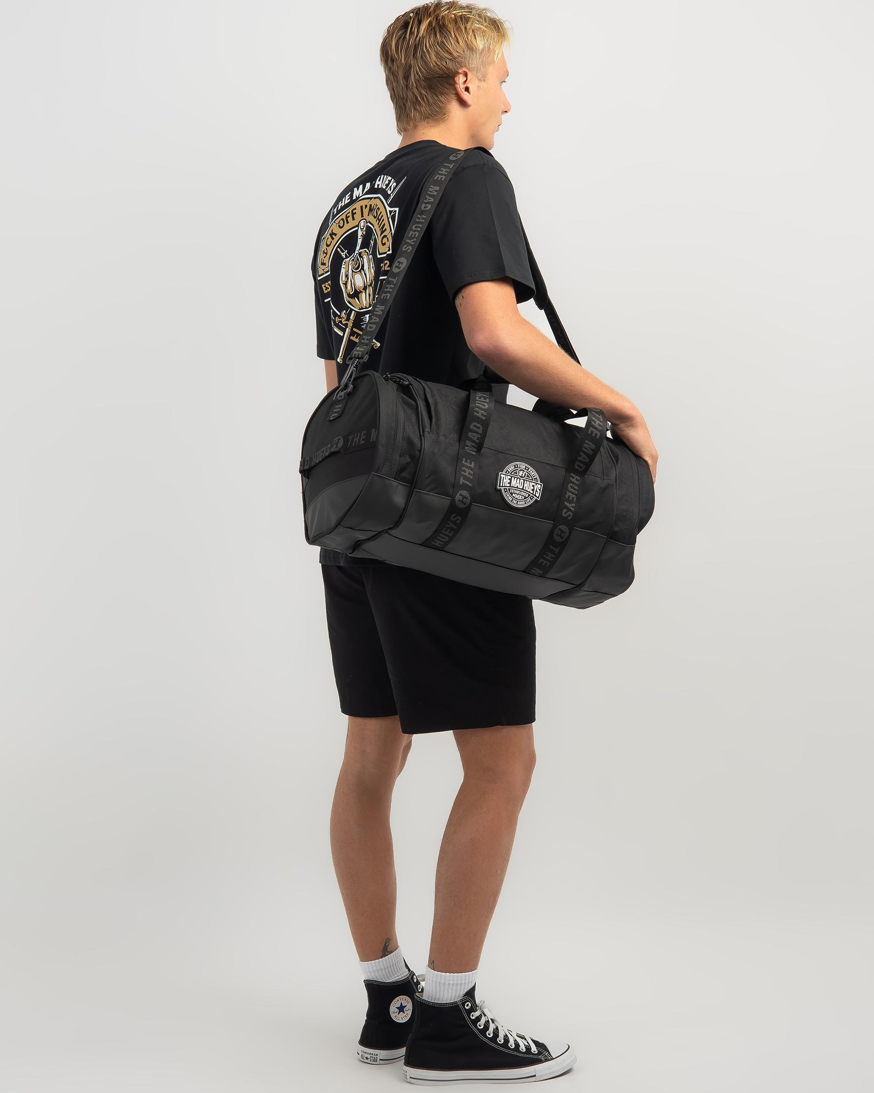 Shop The Mad Hueys Hueys Life Duffle Bag In Black - Fast Shipping ...