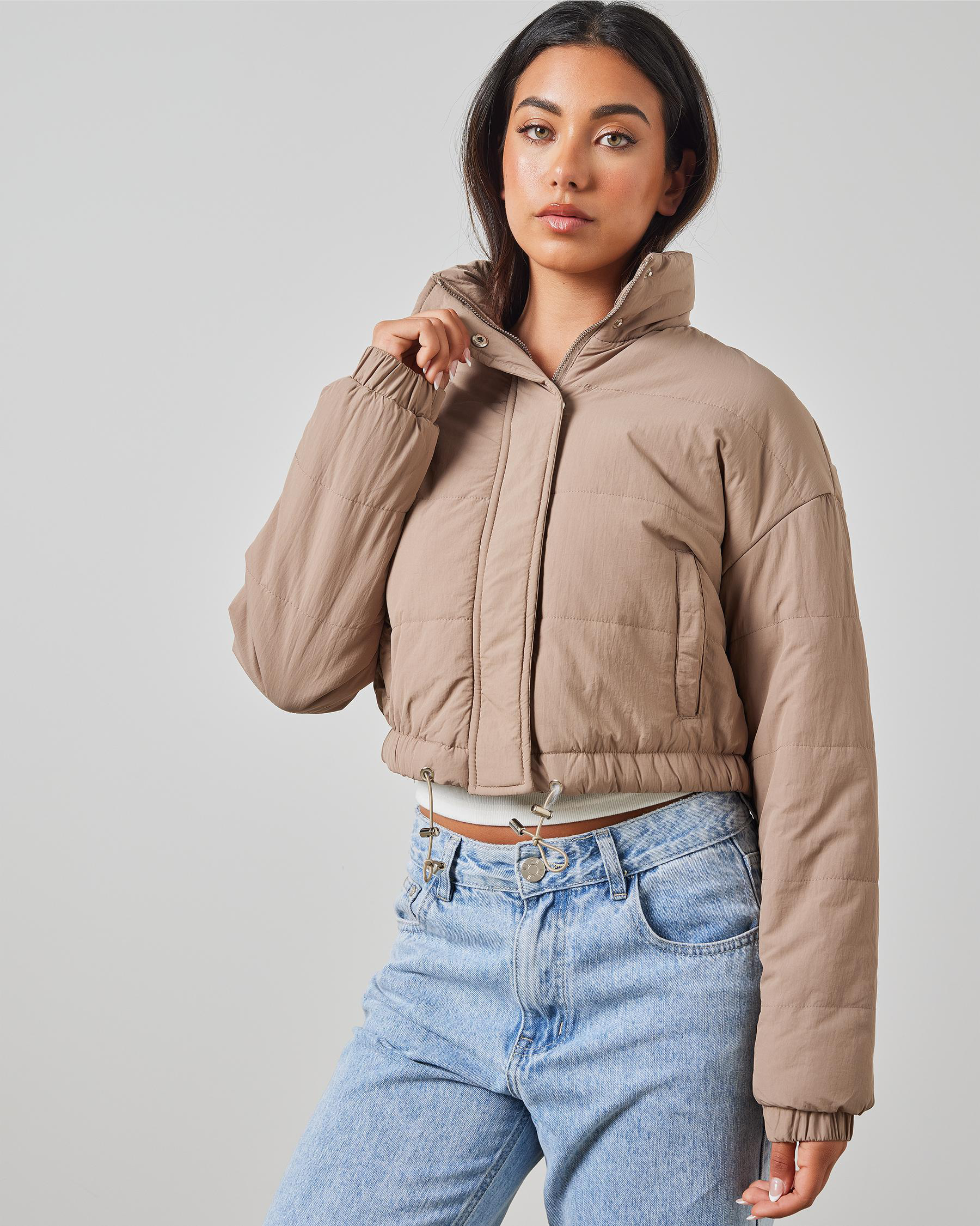 Shop Ava And Ever Venus Puffer Jacket In Nutmeg - Fast Shipping & Easy ...