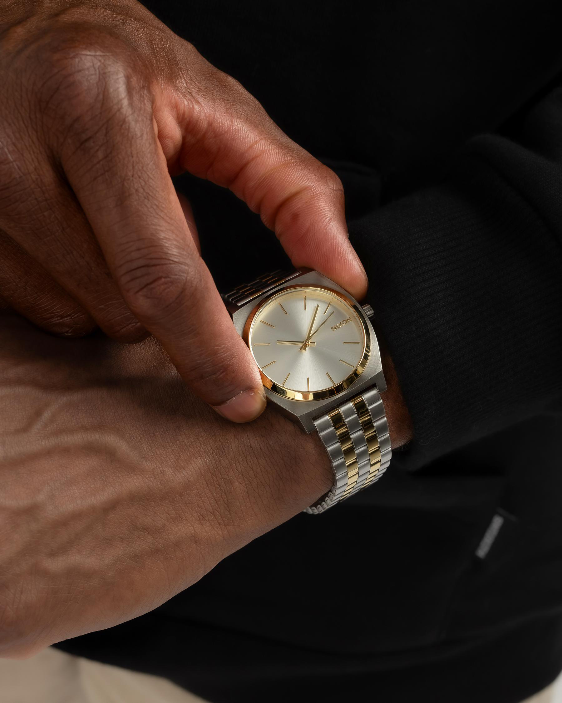 Shop Nixon Time Teller Watch In Silver / Gold - Fast Shipping & Easy ...