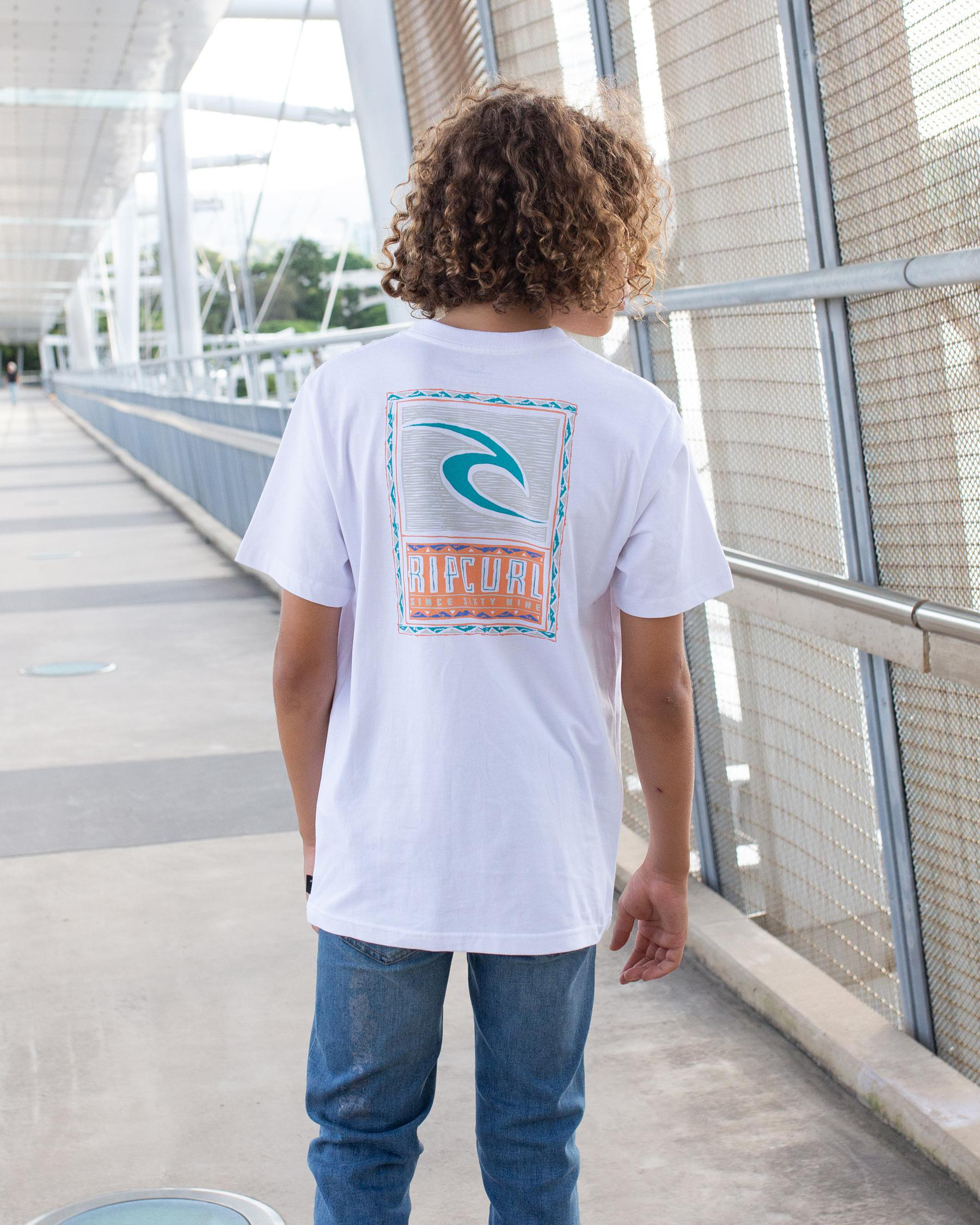 Shop Rip Curl Boys' Cut out T-Shirt In White - Fast Shipping & Easy ...