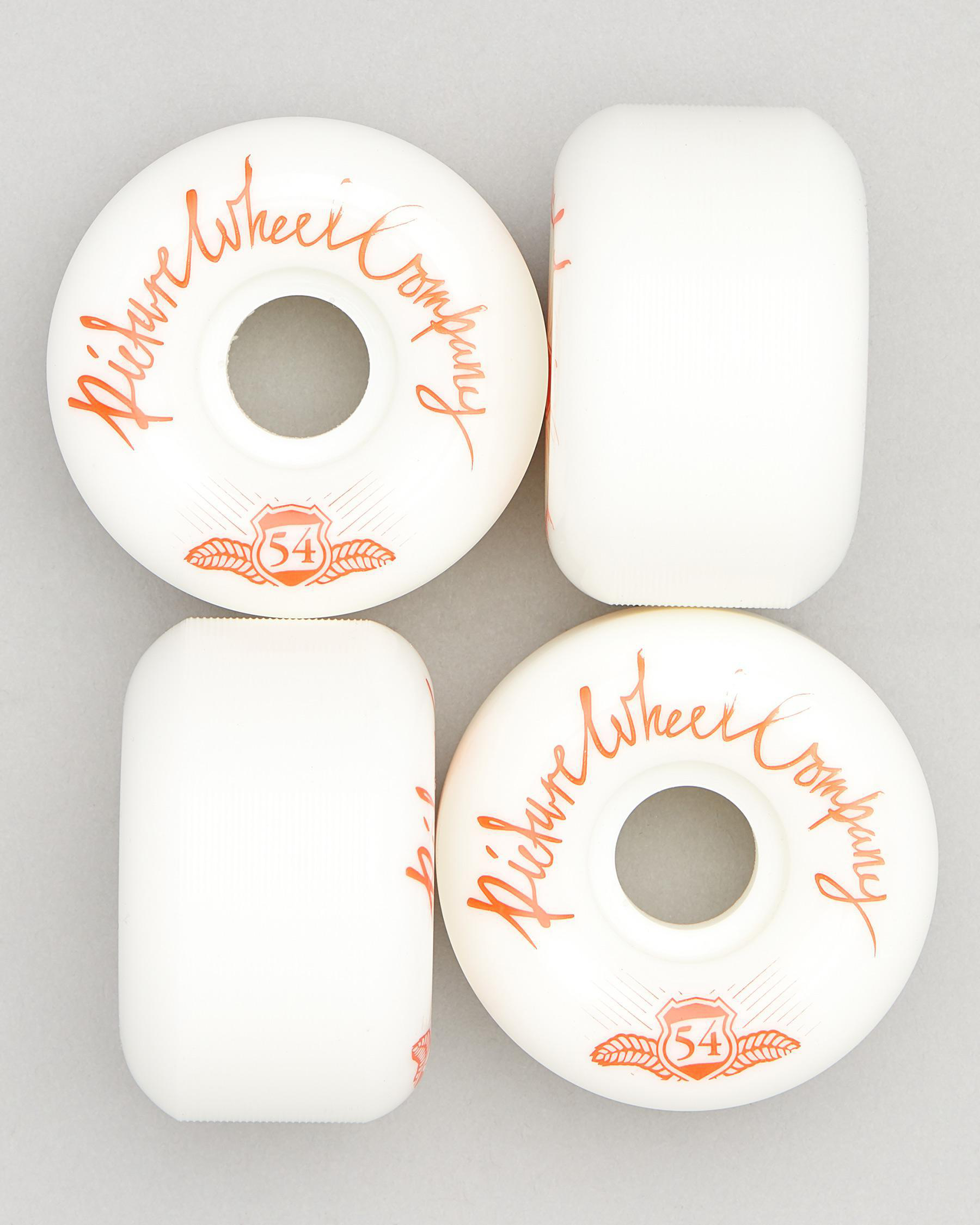 Picture Wheel Company 54mm Skateboard Wheels In White - FREE* Shipping ...