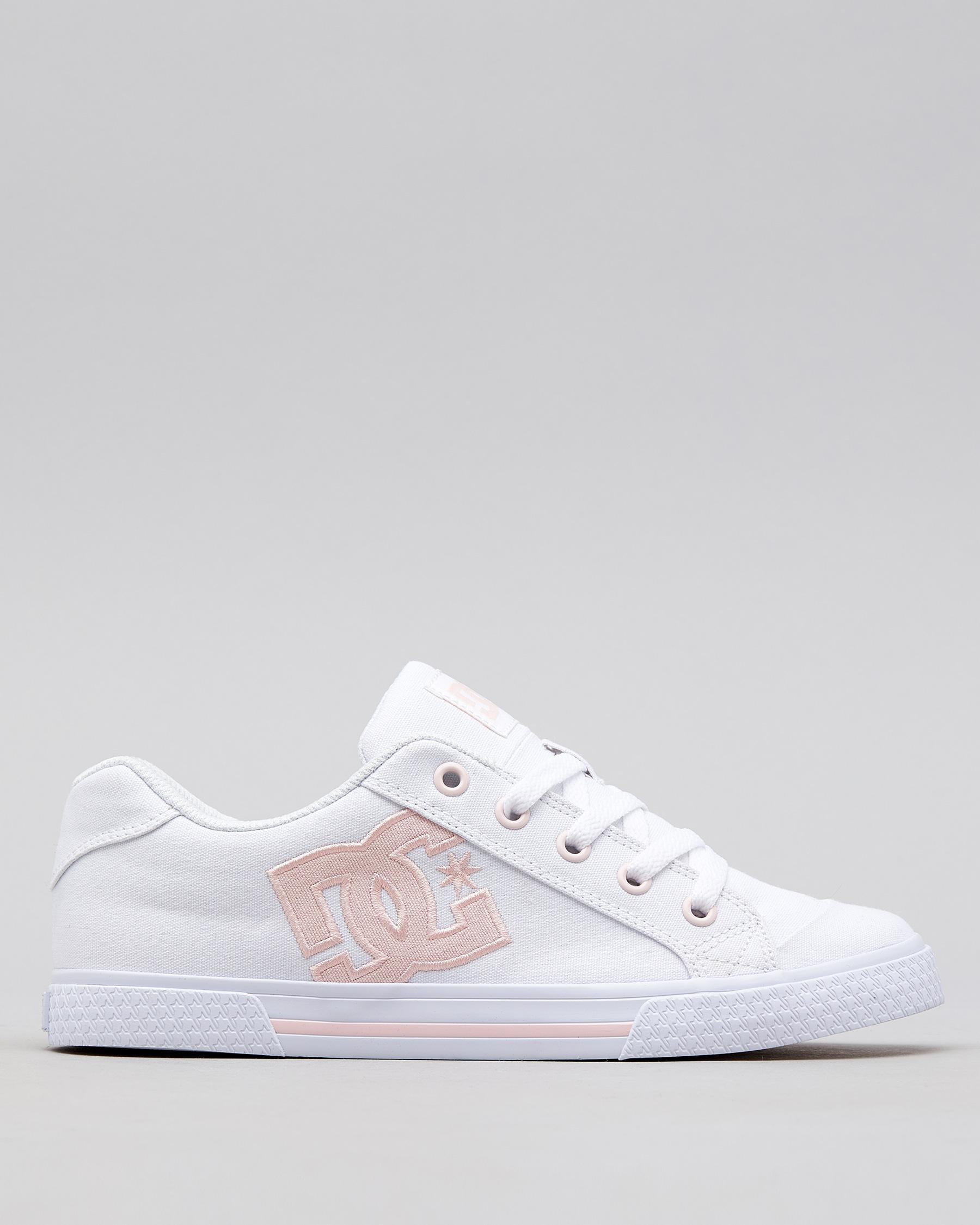 Shop DC Shoes Womens Chelsea Shoes In White/pink - Fast Shipping & Easy ...
