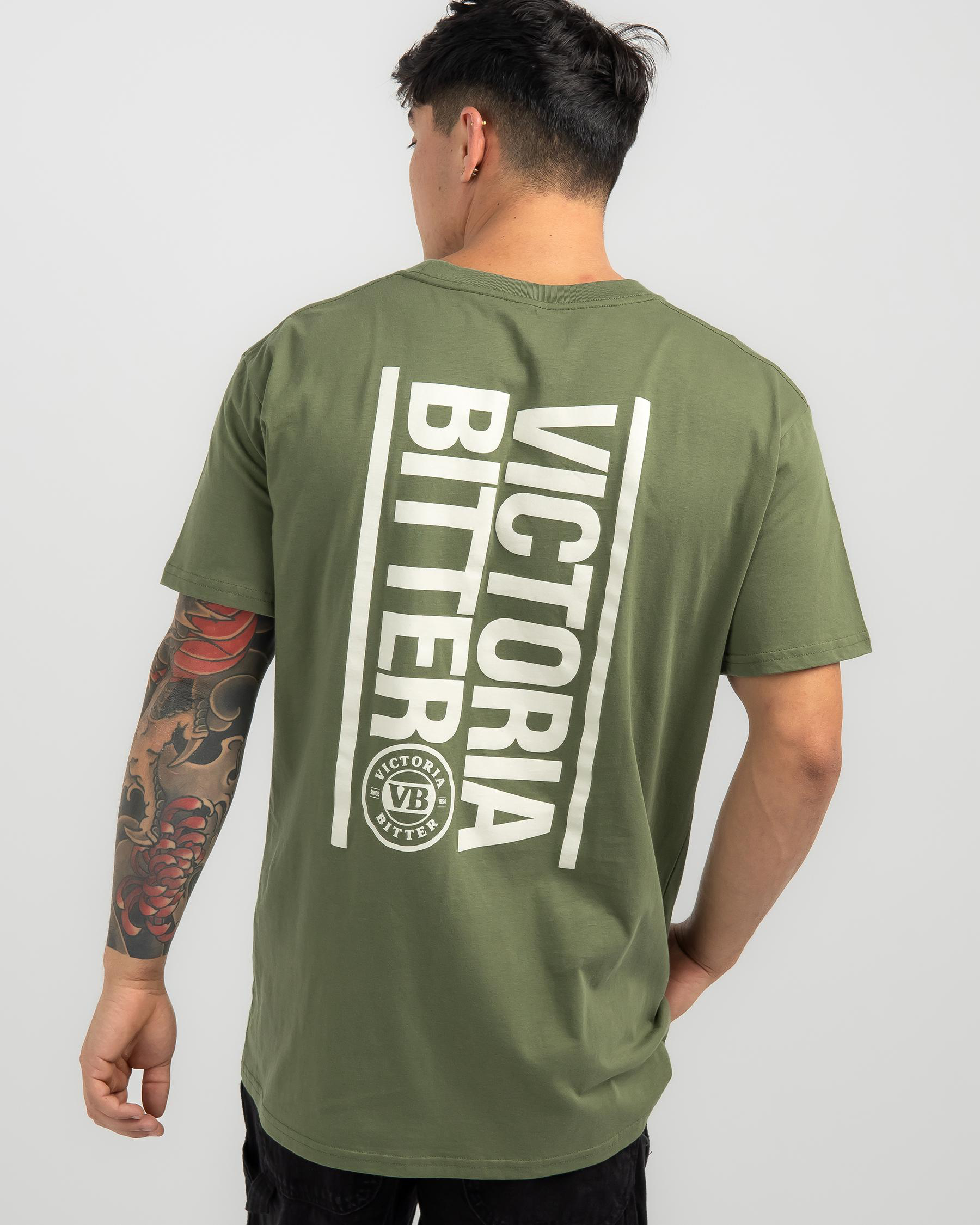 Shop Victor Bravo's VB Stacked T-Shirt In Green - Fast Shipping & Easy ...